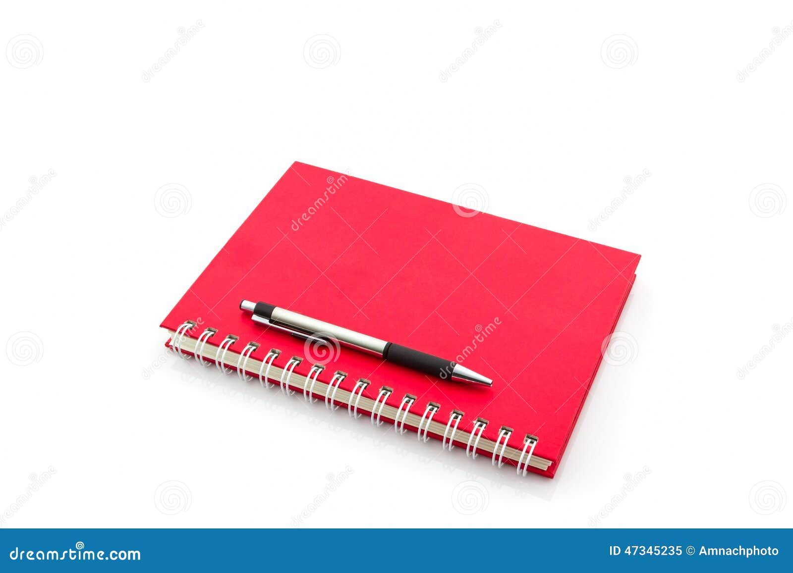 Red Diary Book with pen. stock image. Image of booklet - 47345235