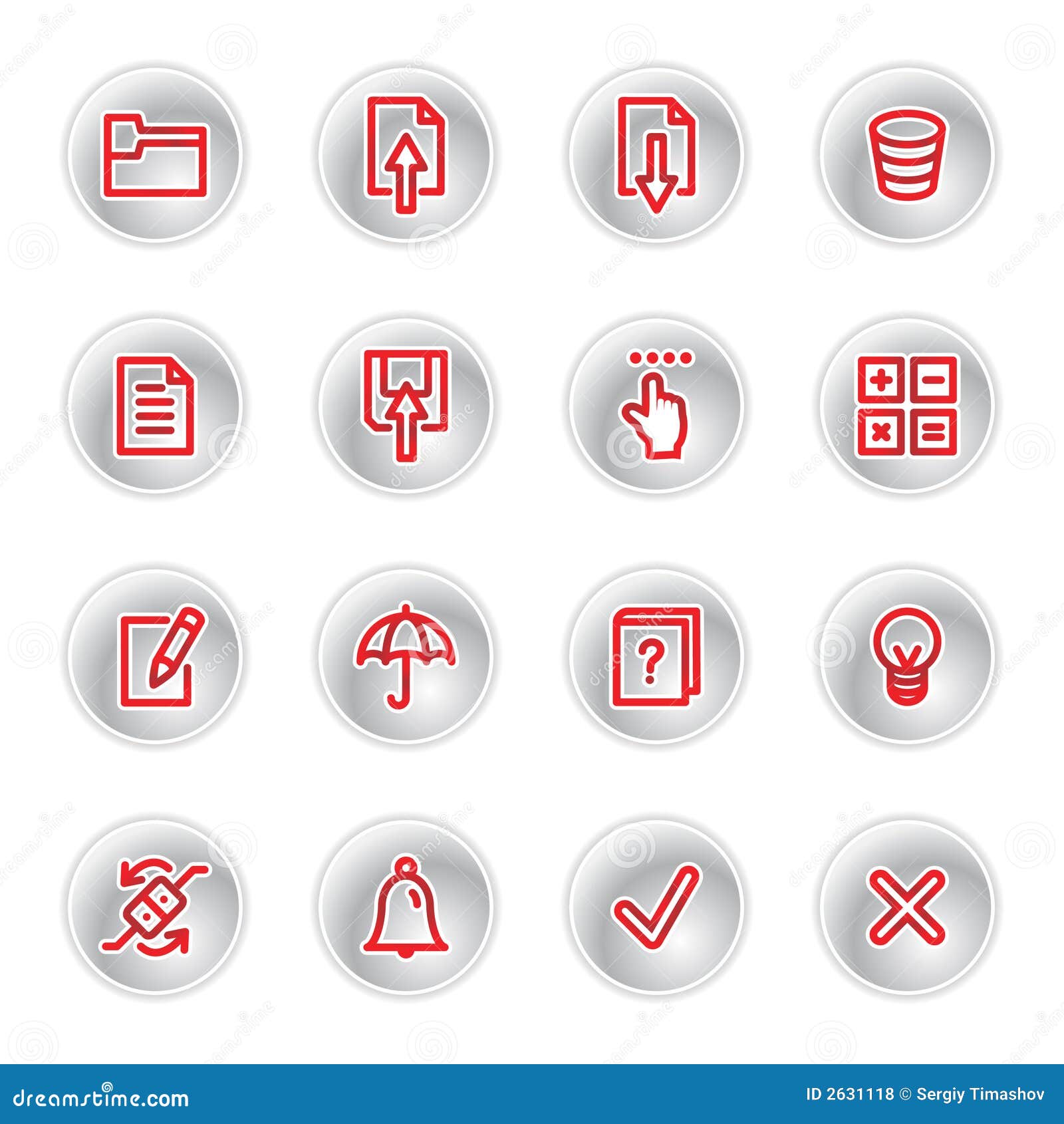 Red diary icons stock vector. Illustration of button, calculator - 2631118