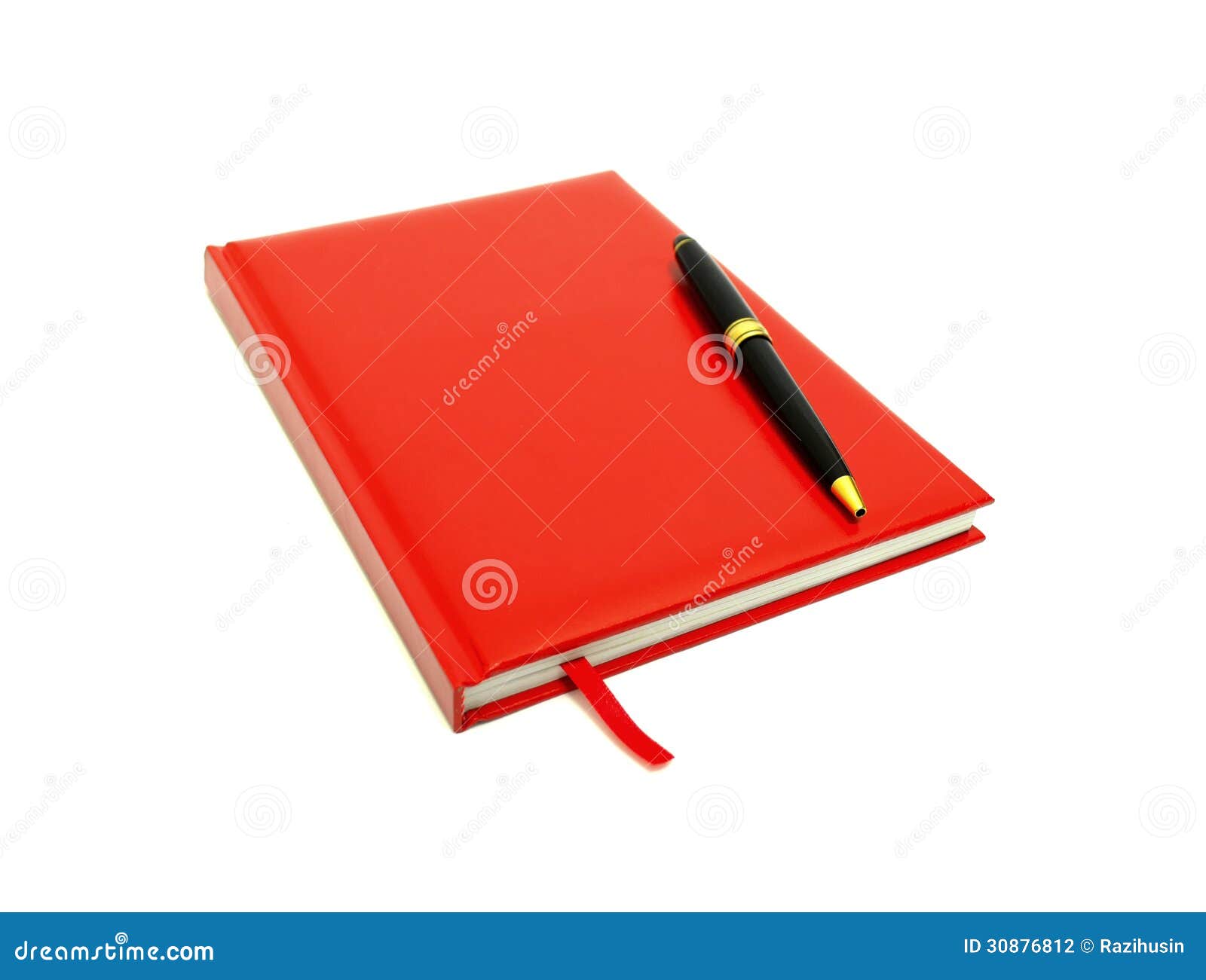 Red Diary and Pen on a White Stock Photo - Image of office, black: 30876812