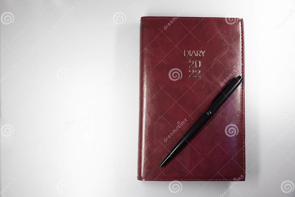 The Red 2022 Diary ,record the Memo with the Black Pen are on the White ...