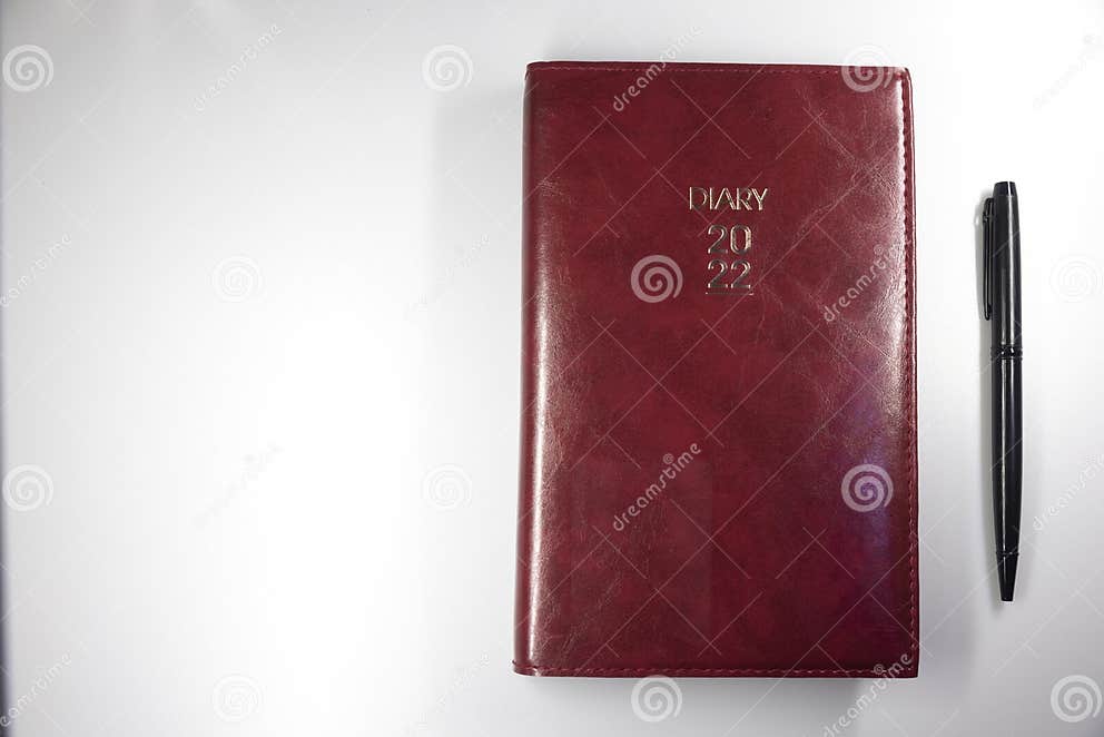 The Red 2022 Diary ,record the Memo with the Black Pen are on the White ...