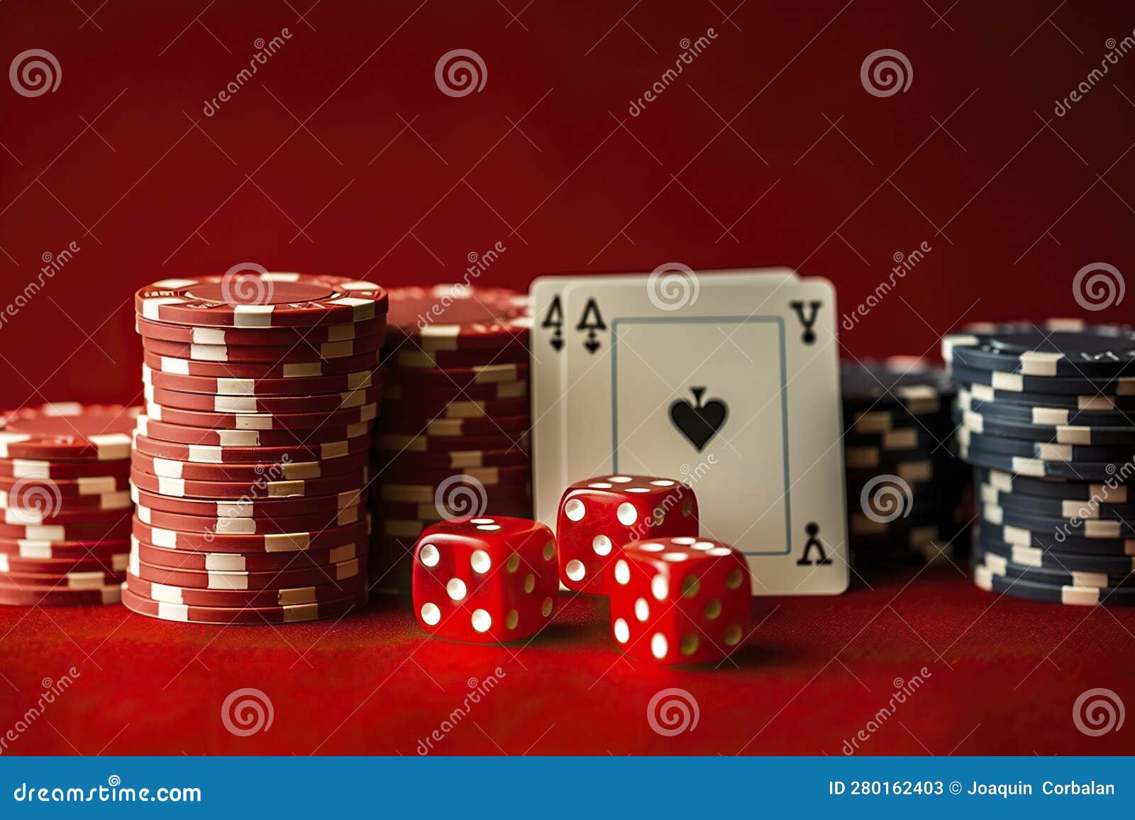 Red Dice and Casino Chips. Ai Generated Stock Illustration ...