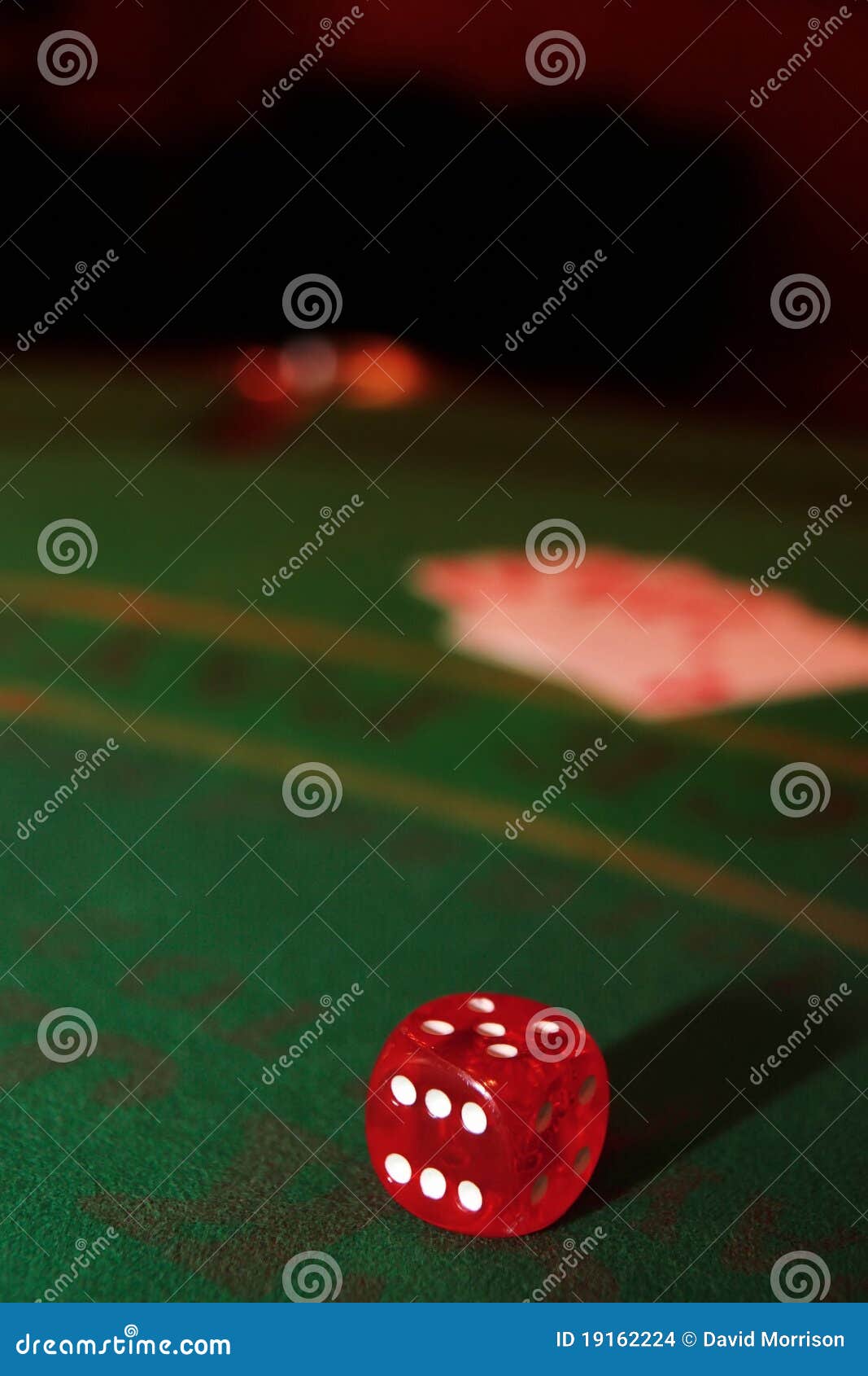 Red dice on casino table stock photo. Image of green - 19162224