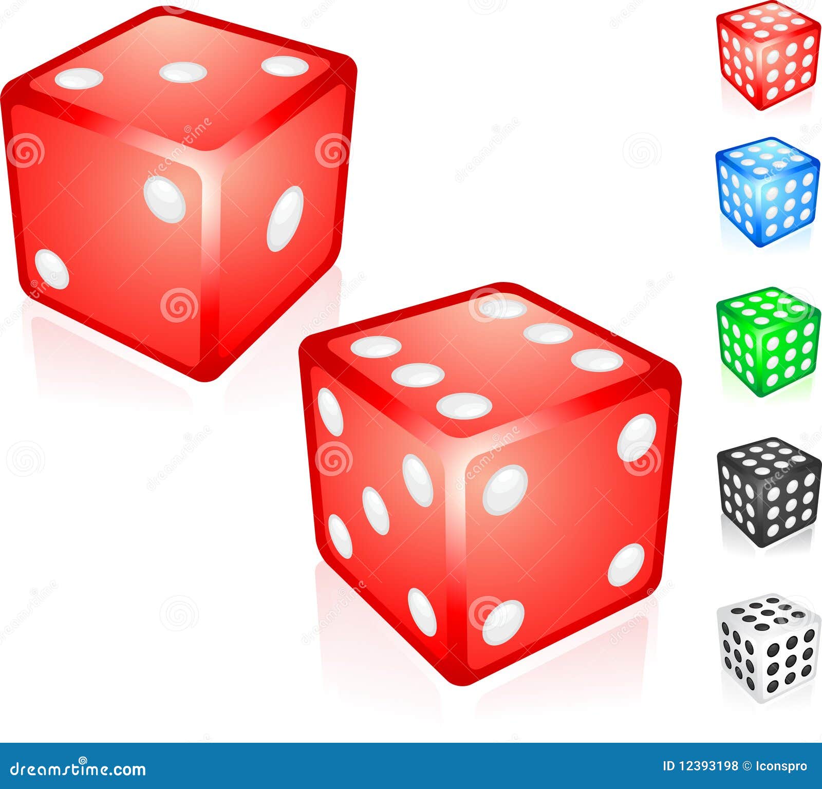 Red Dice Collection stock illustration. Illustration of casino - 12393198