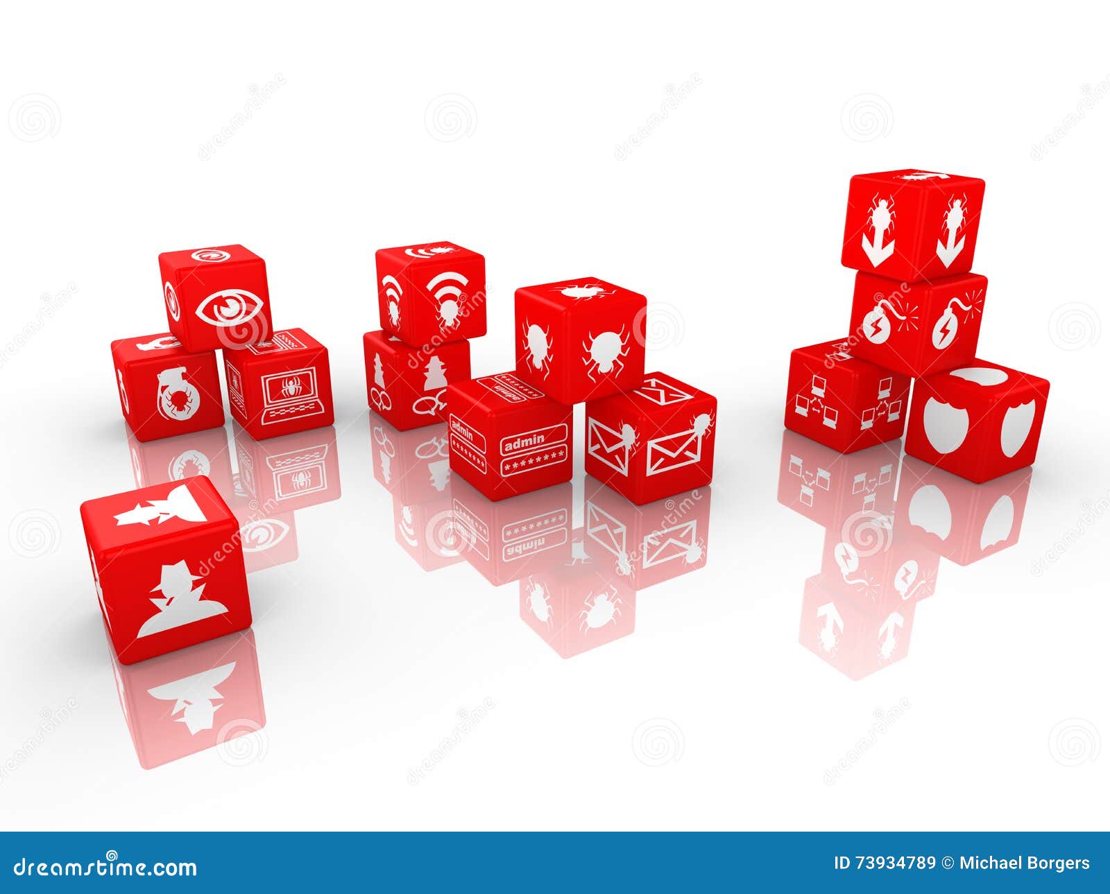 Red Dice Cybersecurity Concept Stock Illustration - Illustration of ...