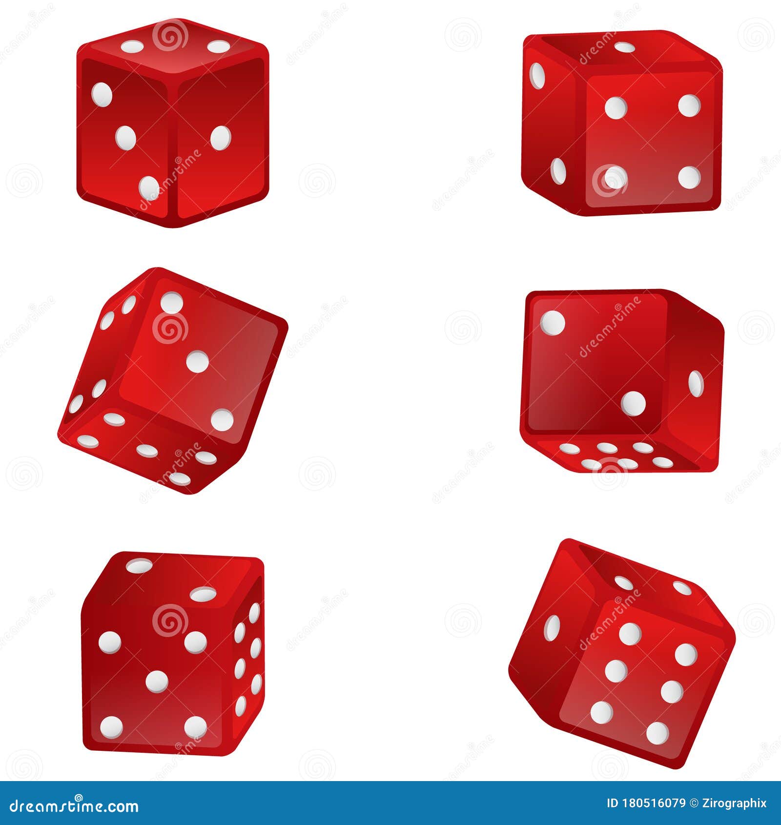 Red Dice 3D Icons Vector Illustration Design Stock Vector ...