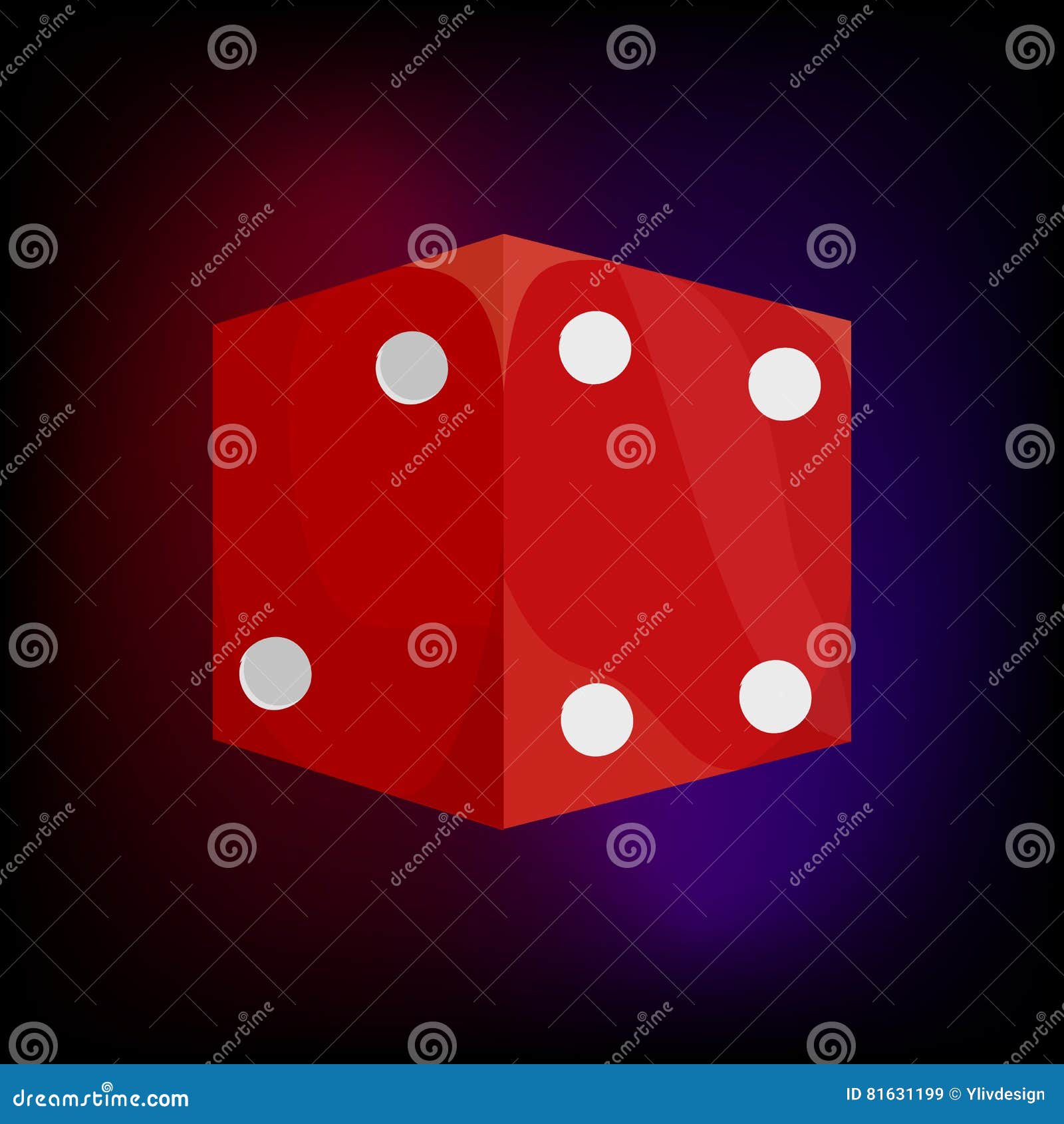 Red Dice Icon in Cartoon Style Stock Vector - Illustration of risk ...
