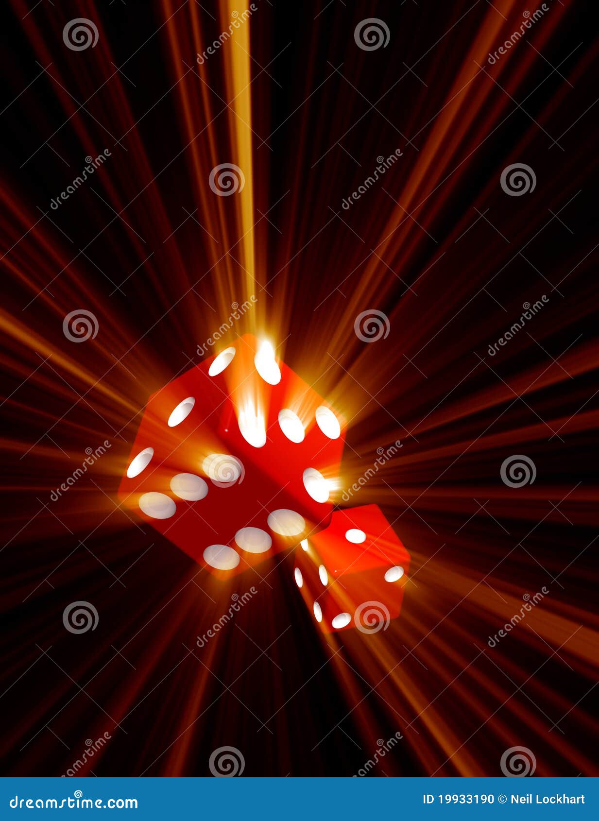 Red Dice with Light Beams stock illustration. Illustration of craps ...
