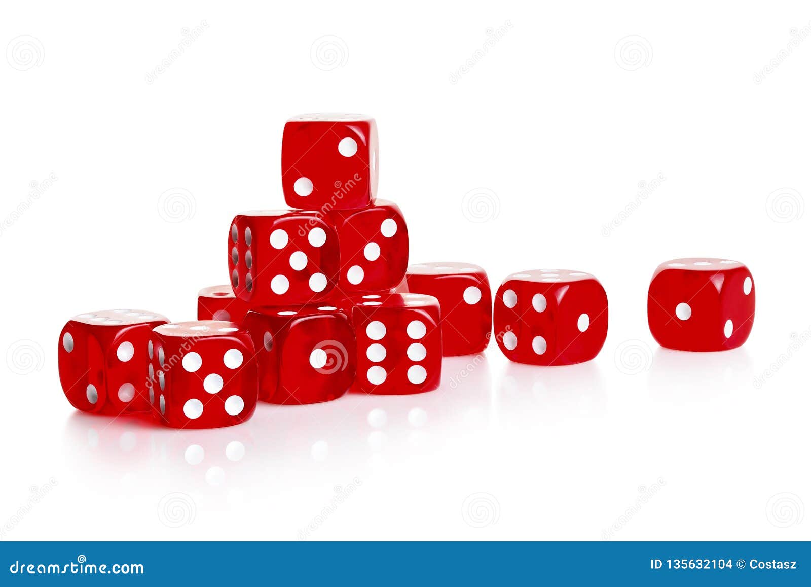 Red dice stock photo. Image of chance, game, numbers - 135632104