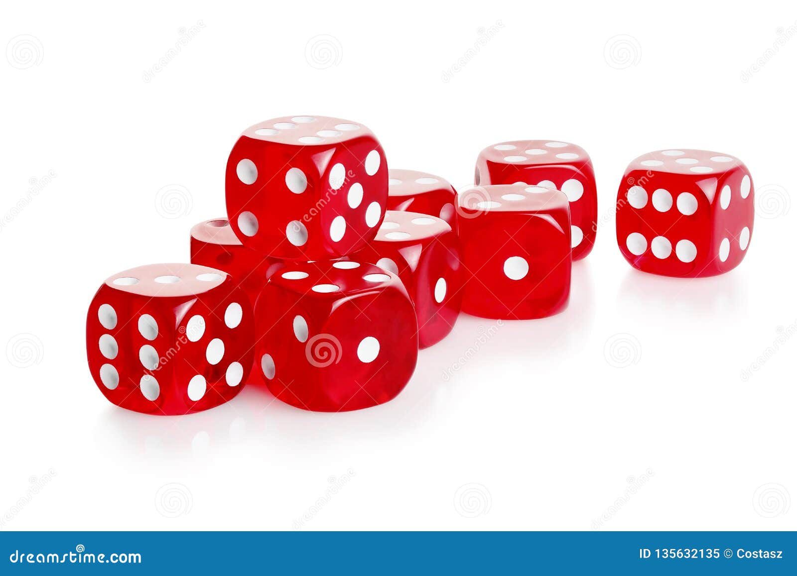Red dice stock image. Image of dots, casino, cubes, entertainment ...