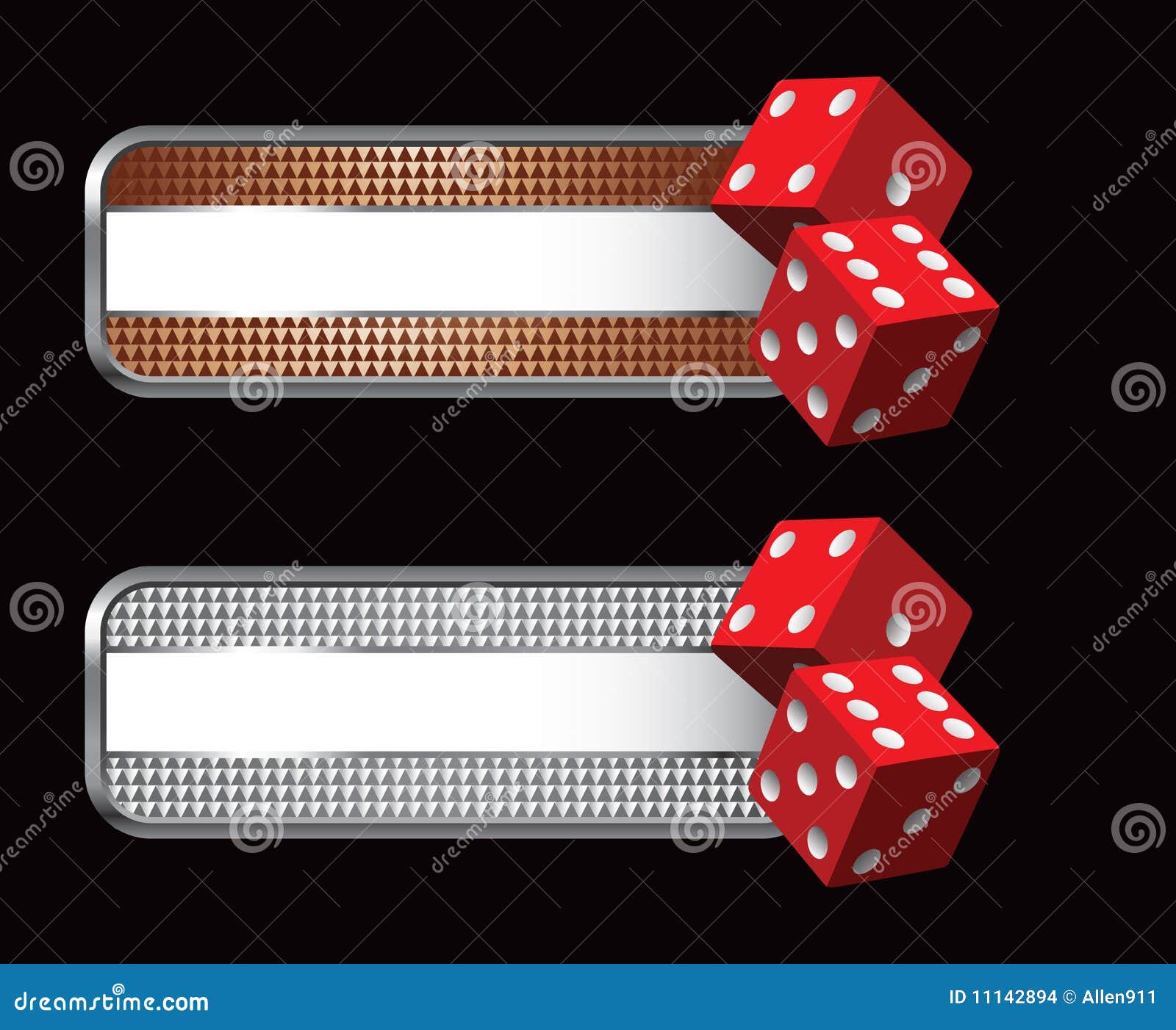 Red Dice on Specialized Banners Stock Vector - Illustration of ...