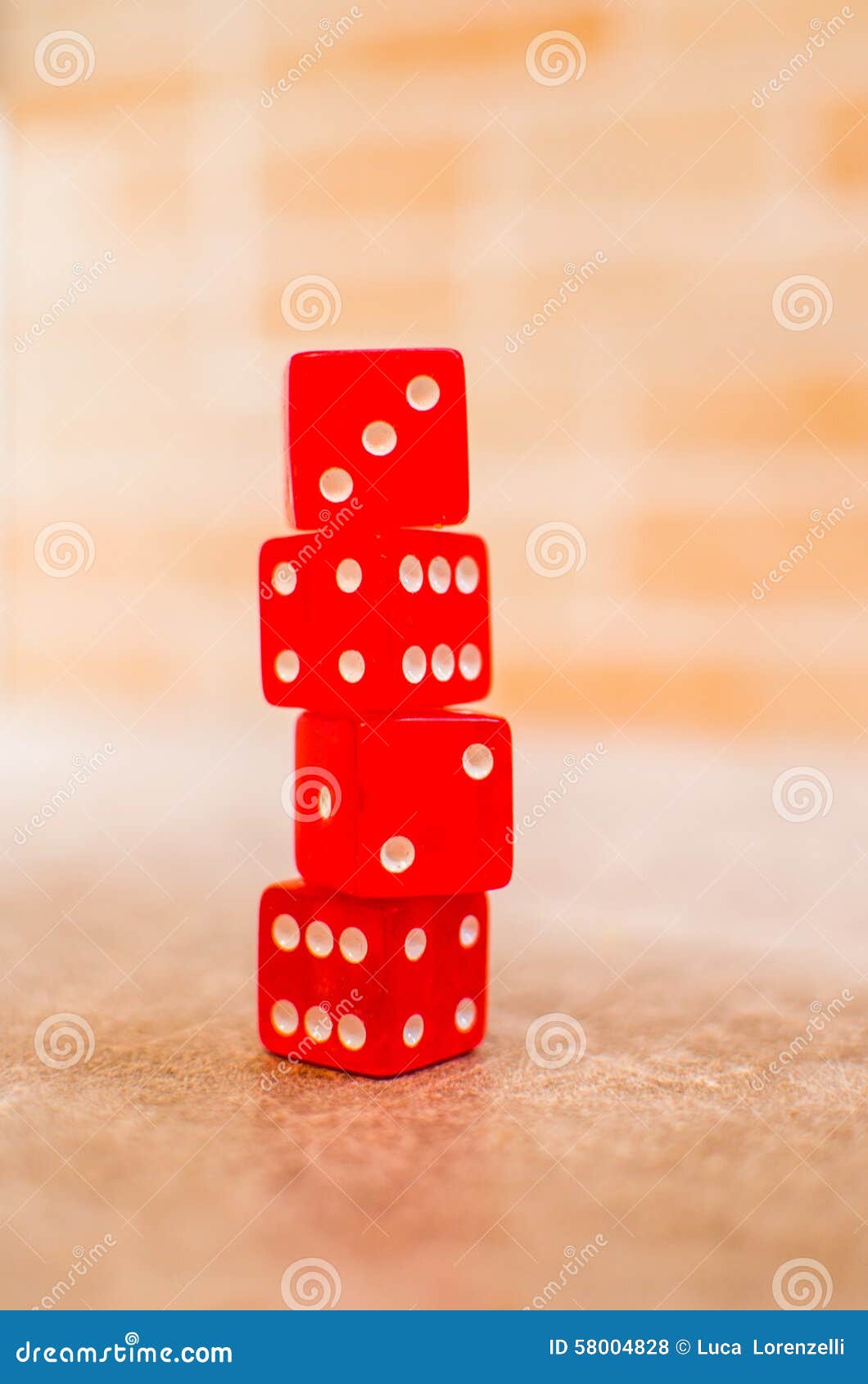 Red dice stacked stock photo. Image of closeup, vegas - 58004828