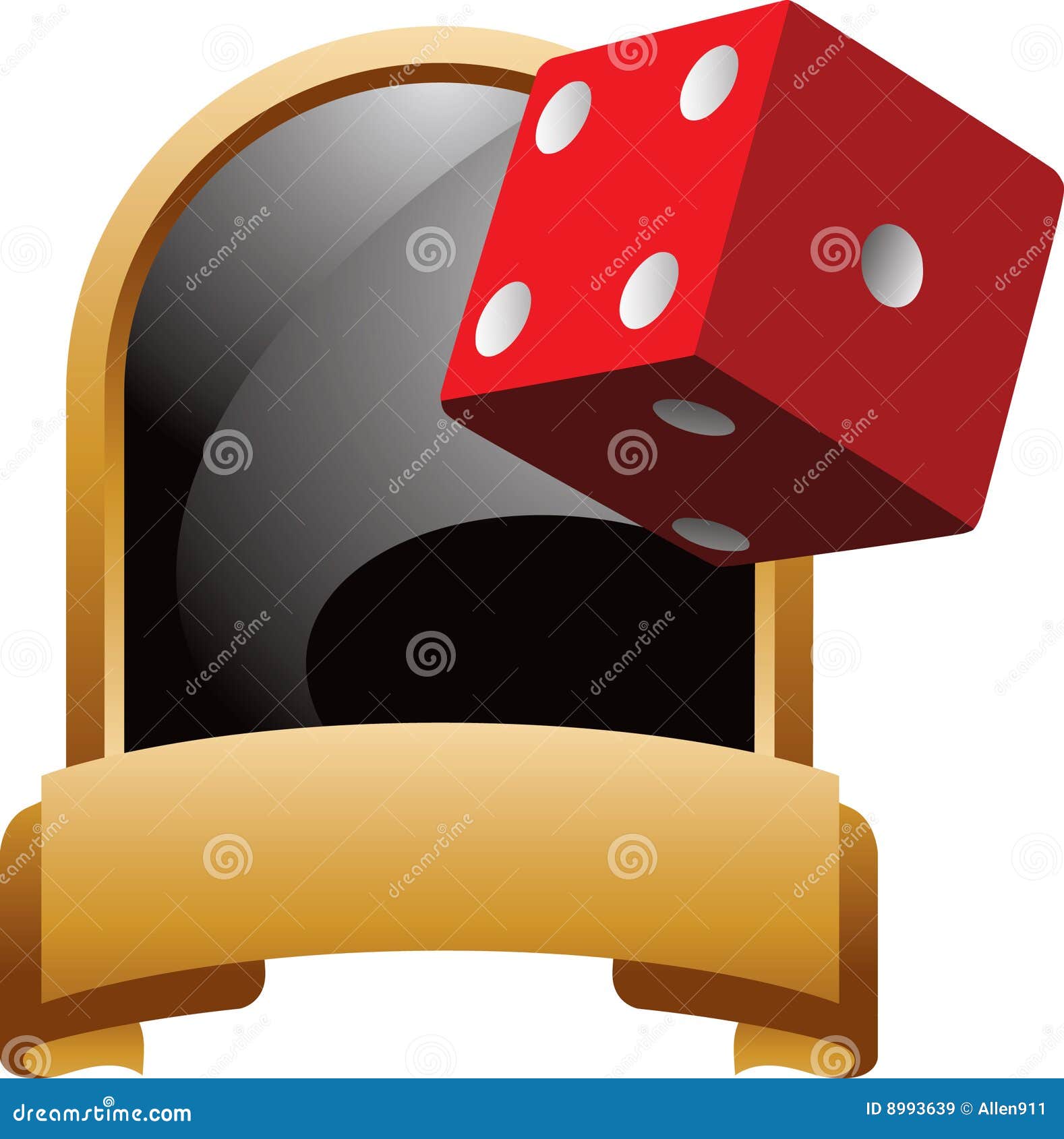 Red dice trophy stock vector. Illustration of pair, gambling - 8993639