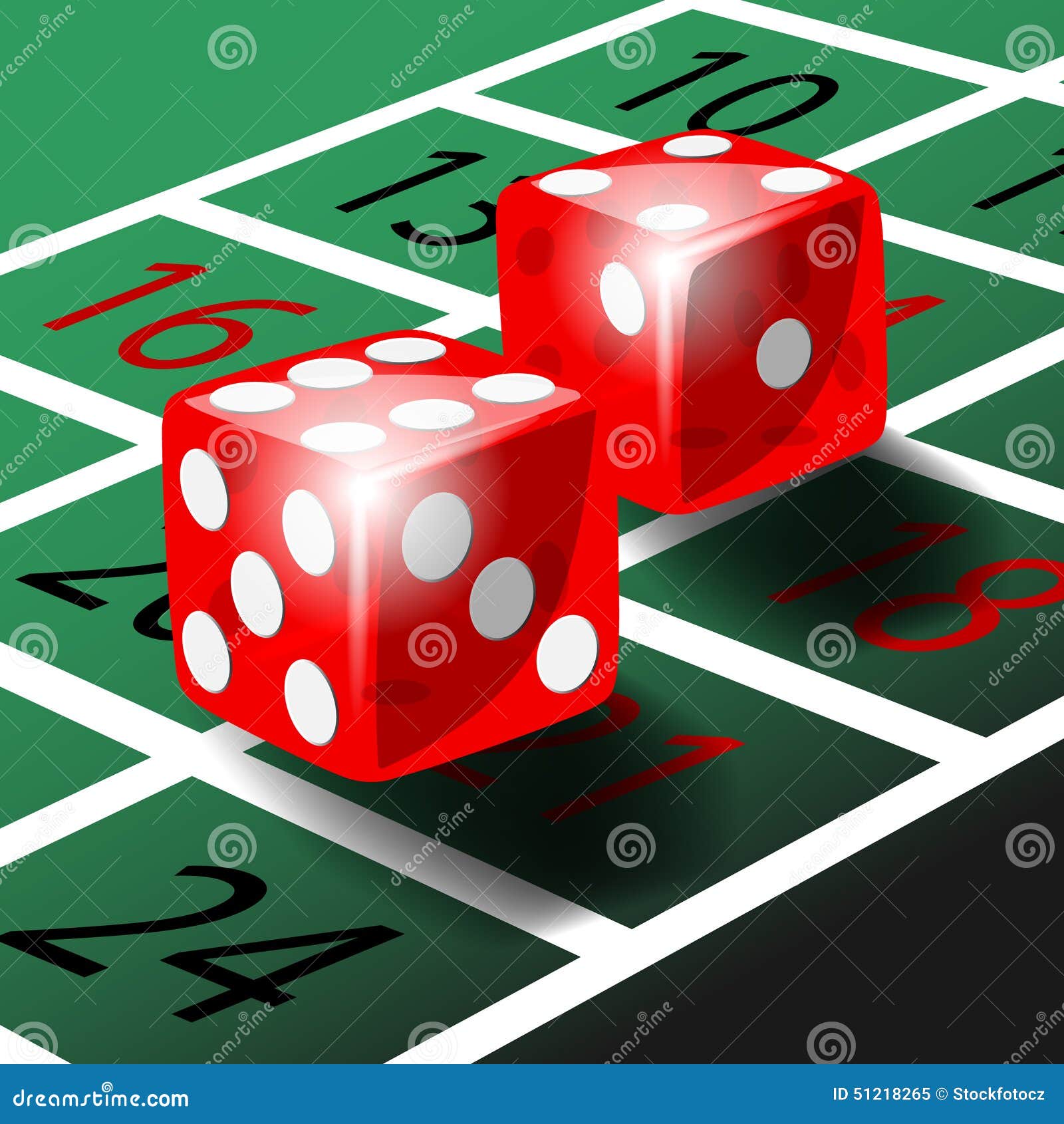 Red dice stock vector. Illustration of craps, gambling - 51218265
