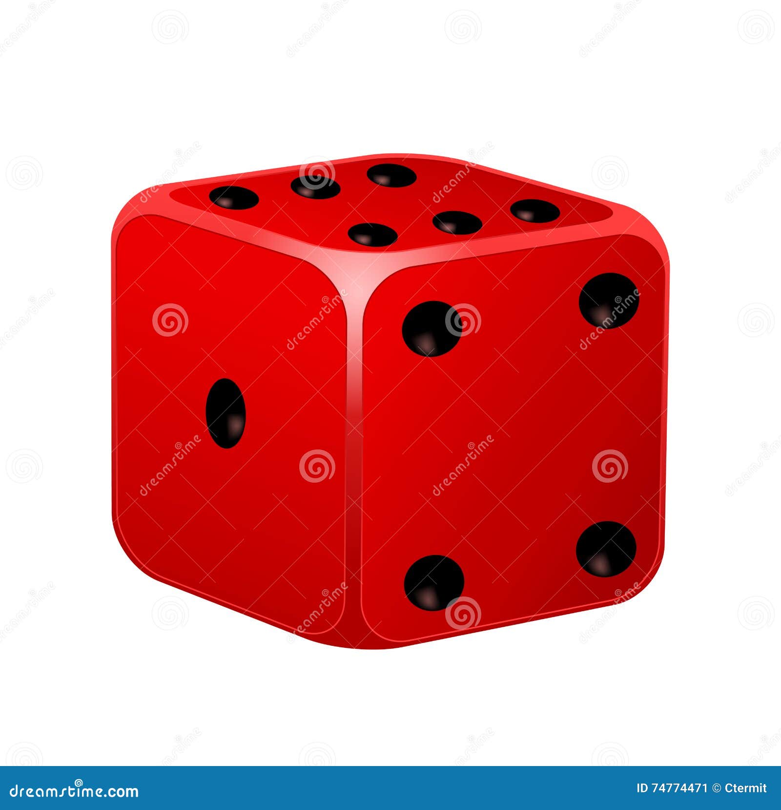 Red Dice stock vector. Illustration of leisure, sign - 74774471