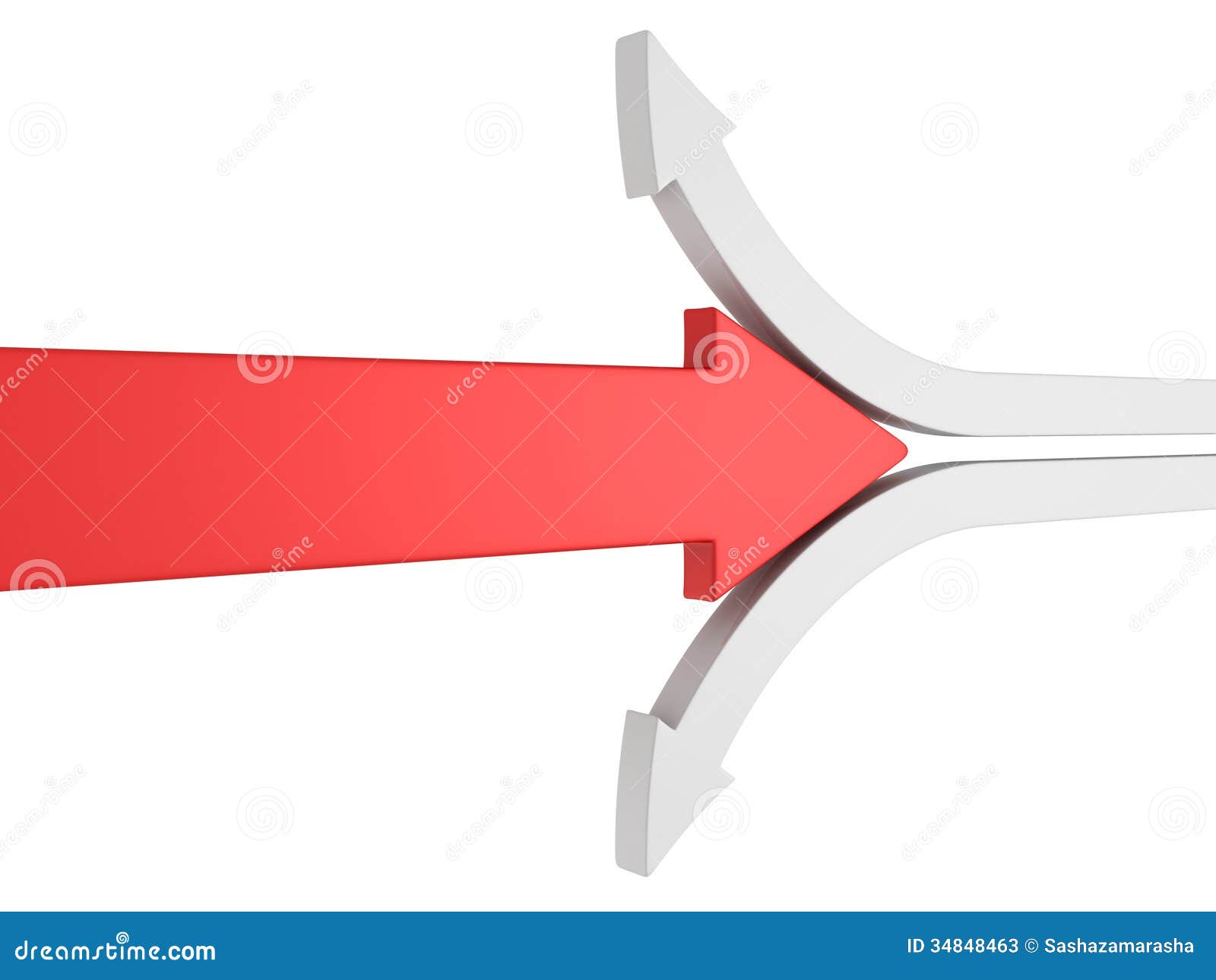 Red Different Arrow Moves Against Other White Arrows Stock Illustration ...