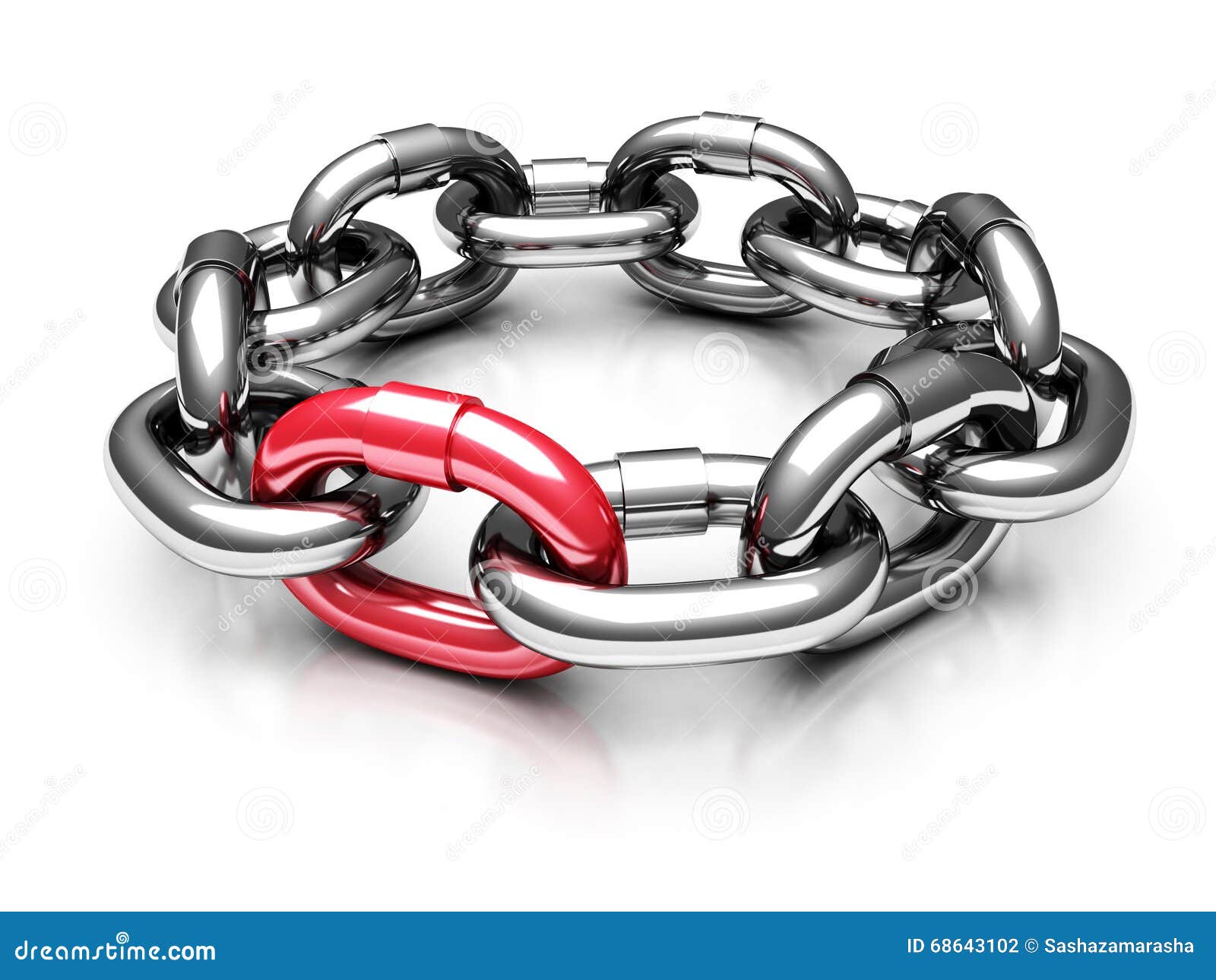 Red Different Chain Link. Teamwork Concept Stock Illustration ...