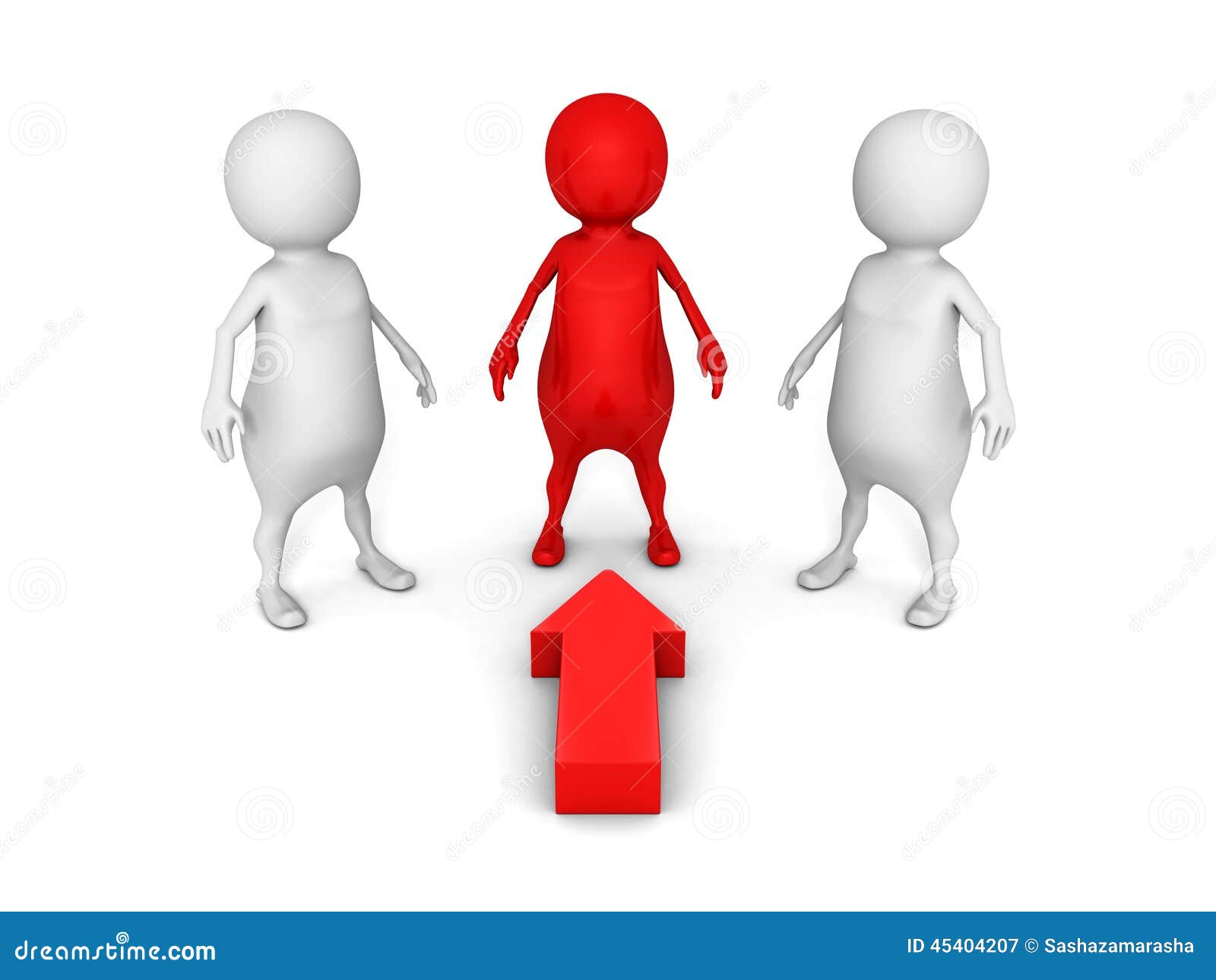 Red Different 3d Person Choice Arrow Pointing Stock Illustration ...