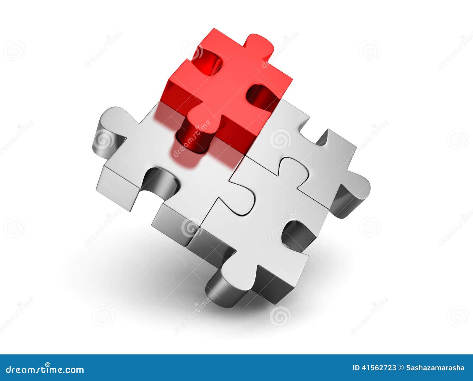 Red Different Individual Jigsaw Puzzle Stock Illustration ...