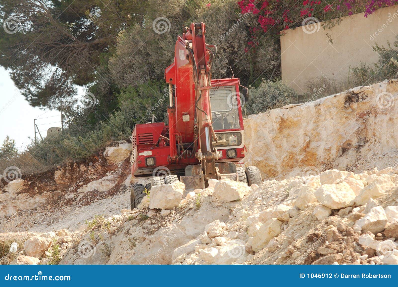 Red digger stock photo. Image of crane, ground, construct - 1046912