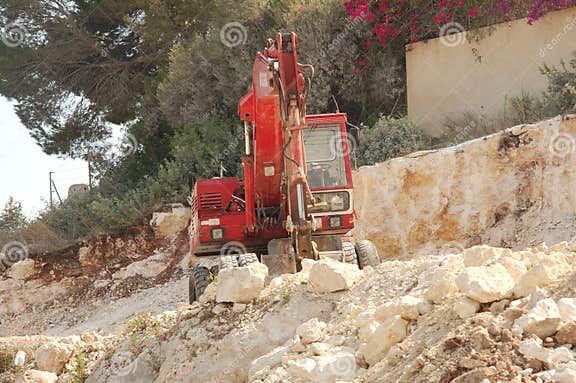 Red digger stock photo. Image of crane, ground, construct - 1046912