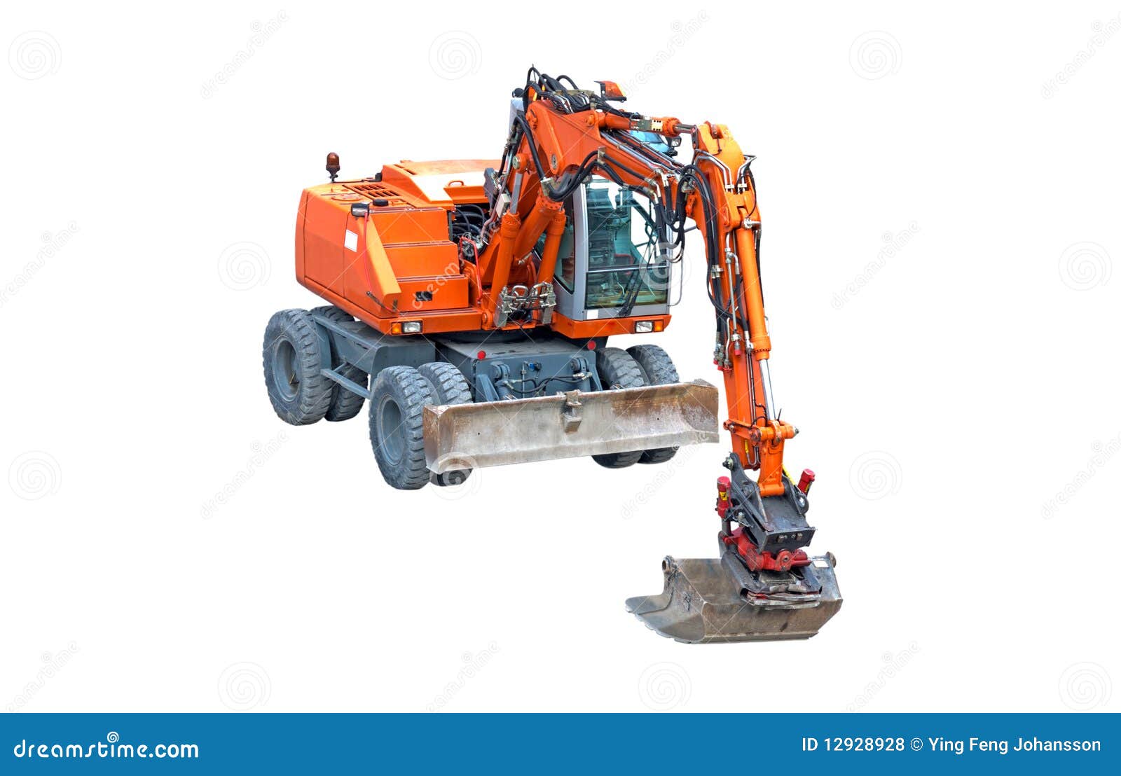 Red digger stock photo. Image of machinery, excavation - 12928928