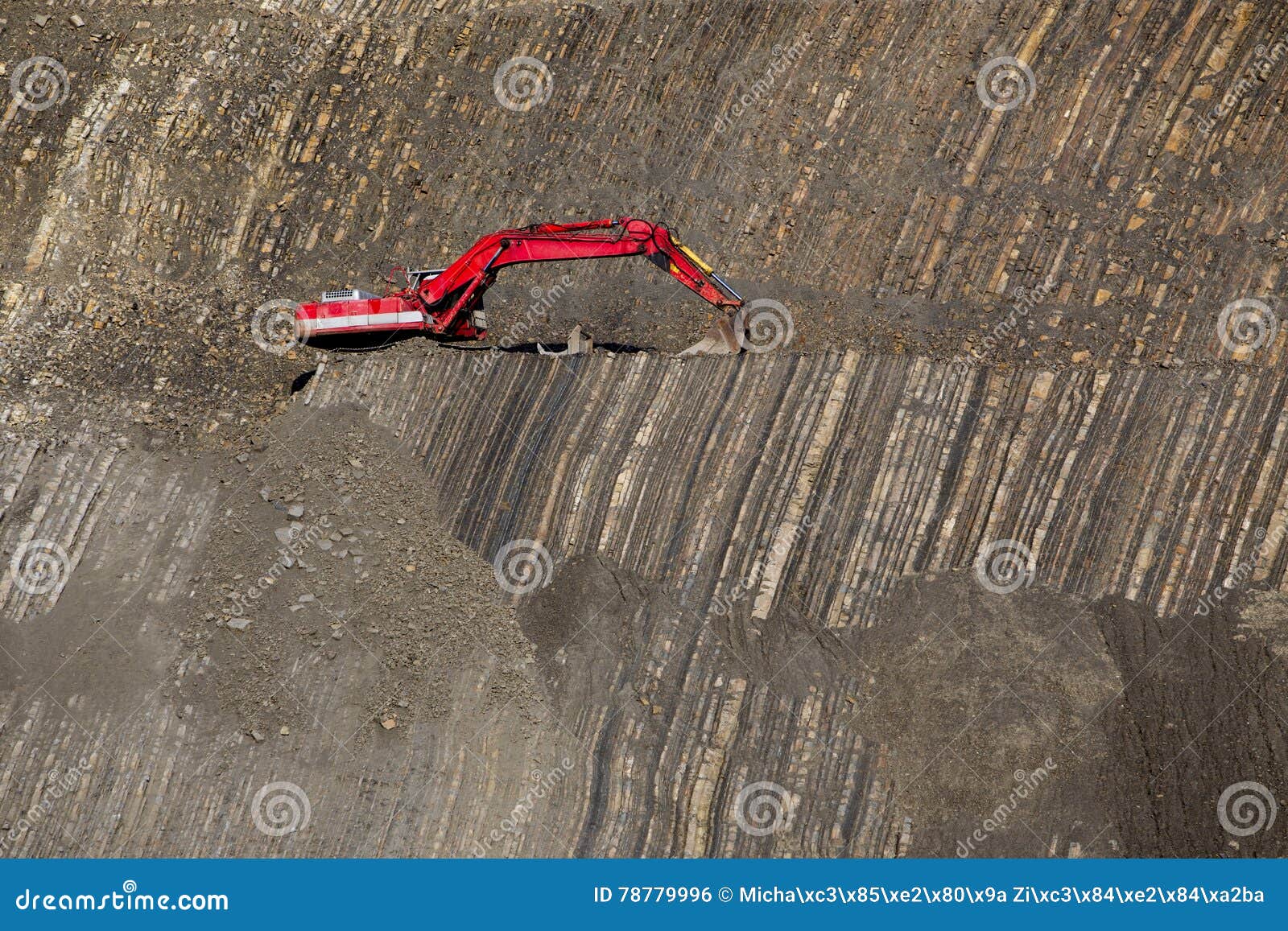 Red Digger In Stone-pit Stock Photography | CartoonDealer.com #78779996