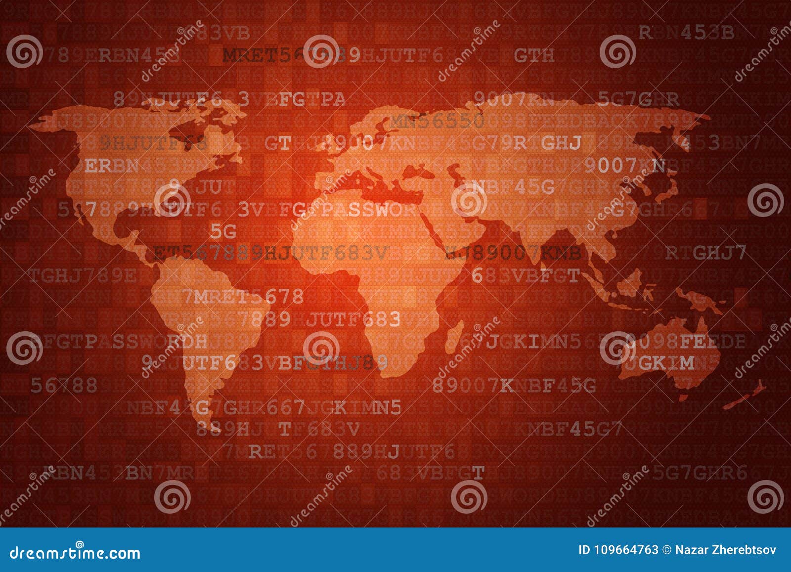 Red Digital Abstract Technology Background with World Map Stock ...