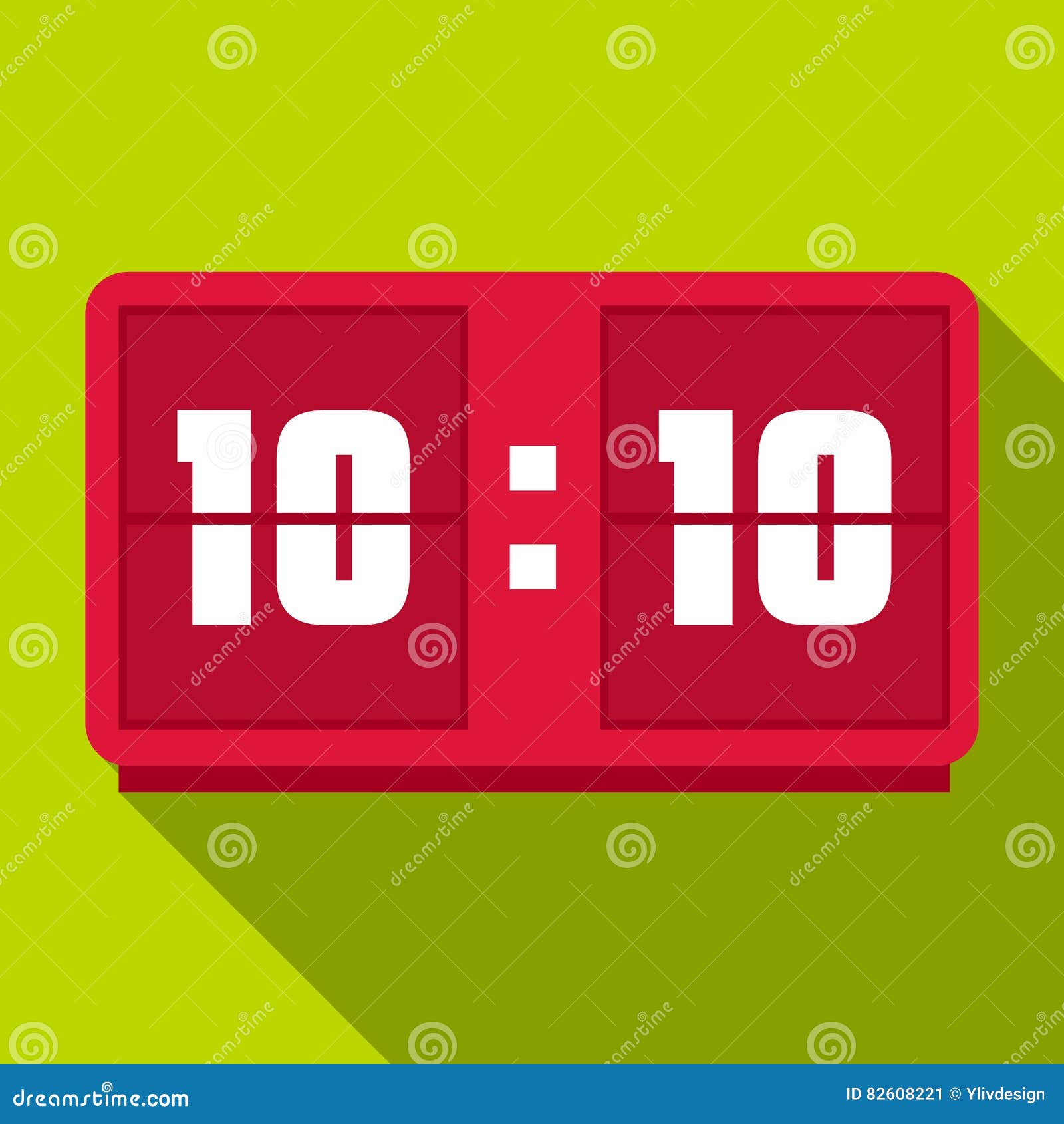 Red Digital Clock Icon, Flat Style Stock Vector - Illustration of ...