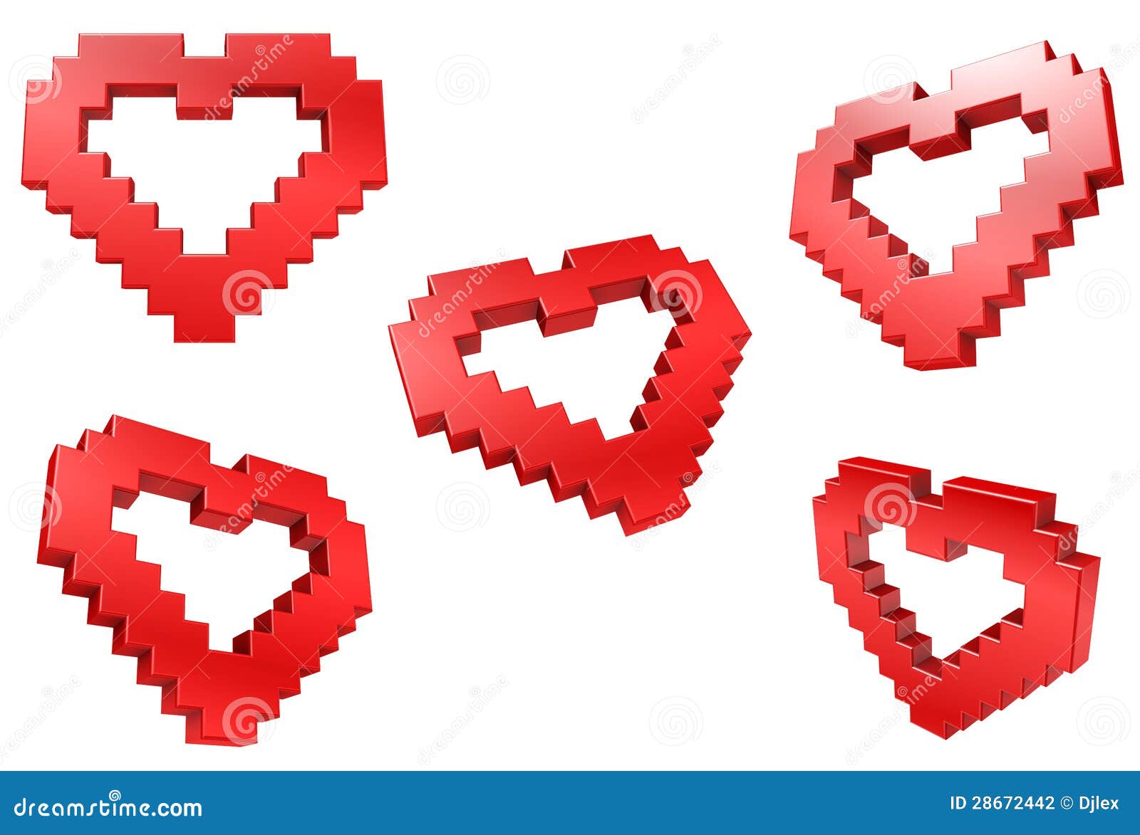 Red Digital Hearts stock illustration. Illustration of icon - 28672442