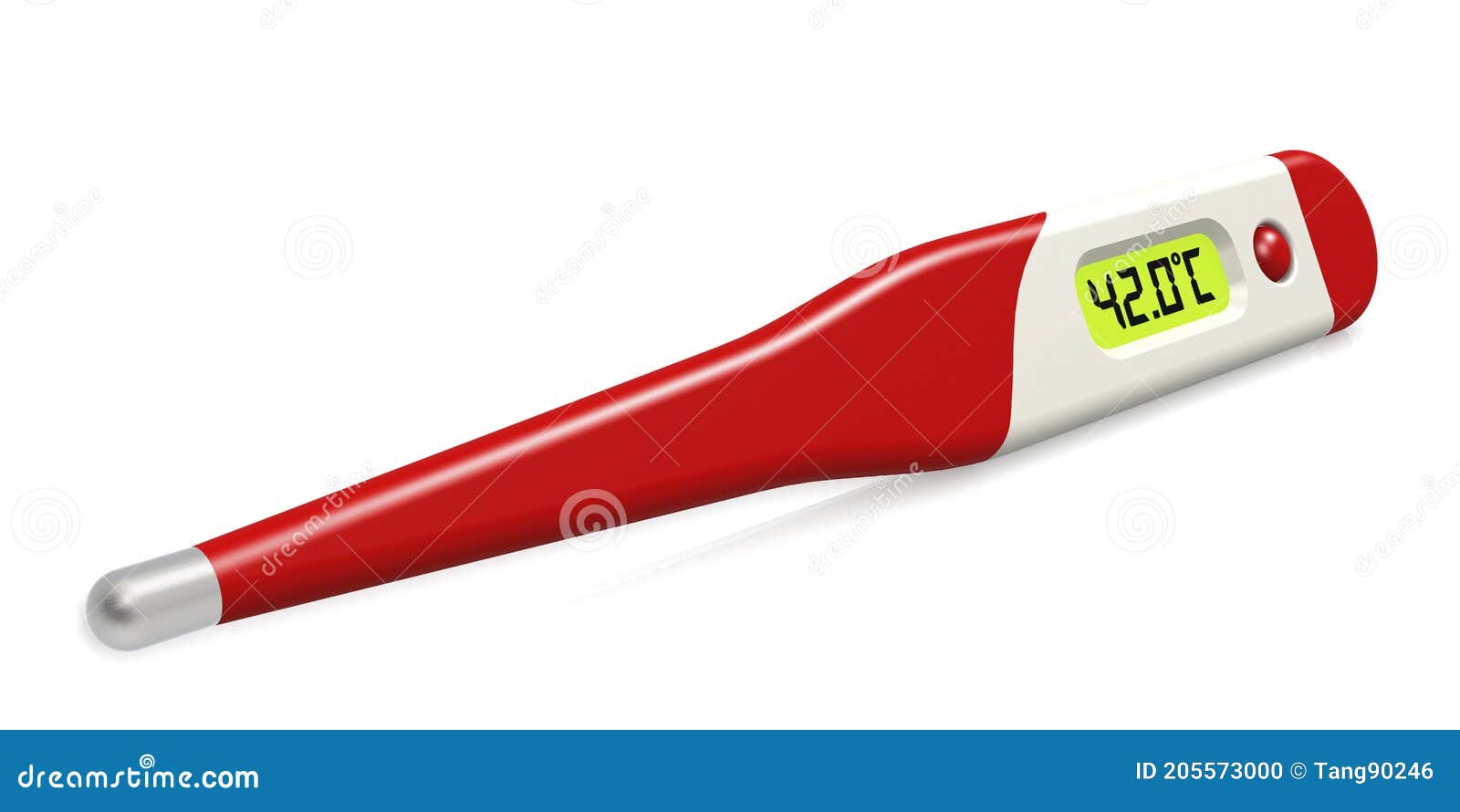 Red Digital Medical Thermometer with Fever Temperature Stock ...