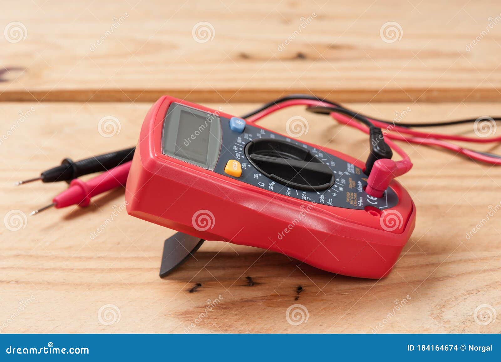 Red digital multimeter stock photo. Image of resistance - 184164674