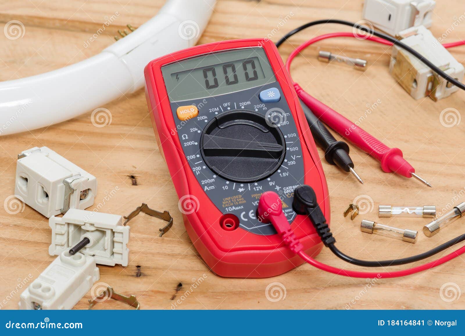 Red digital multimeter stock image. Image of multitester - 184164841