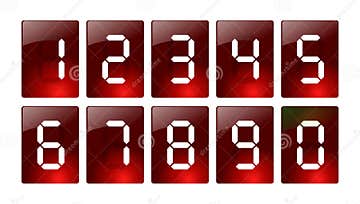 Red digital number icons stock illustration. Illustration of electronic ...