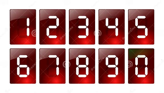 Red digital number icons stock illustration. Illustration of electronic ...