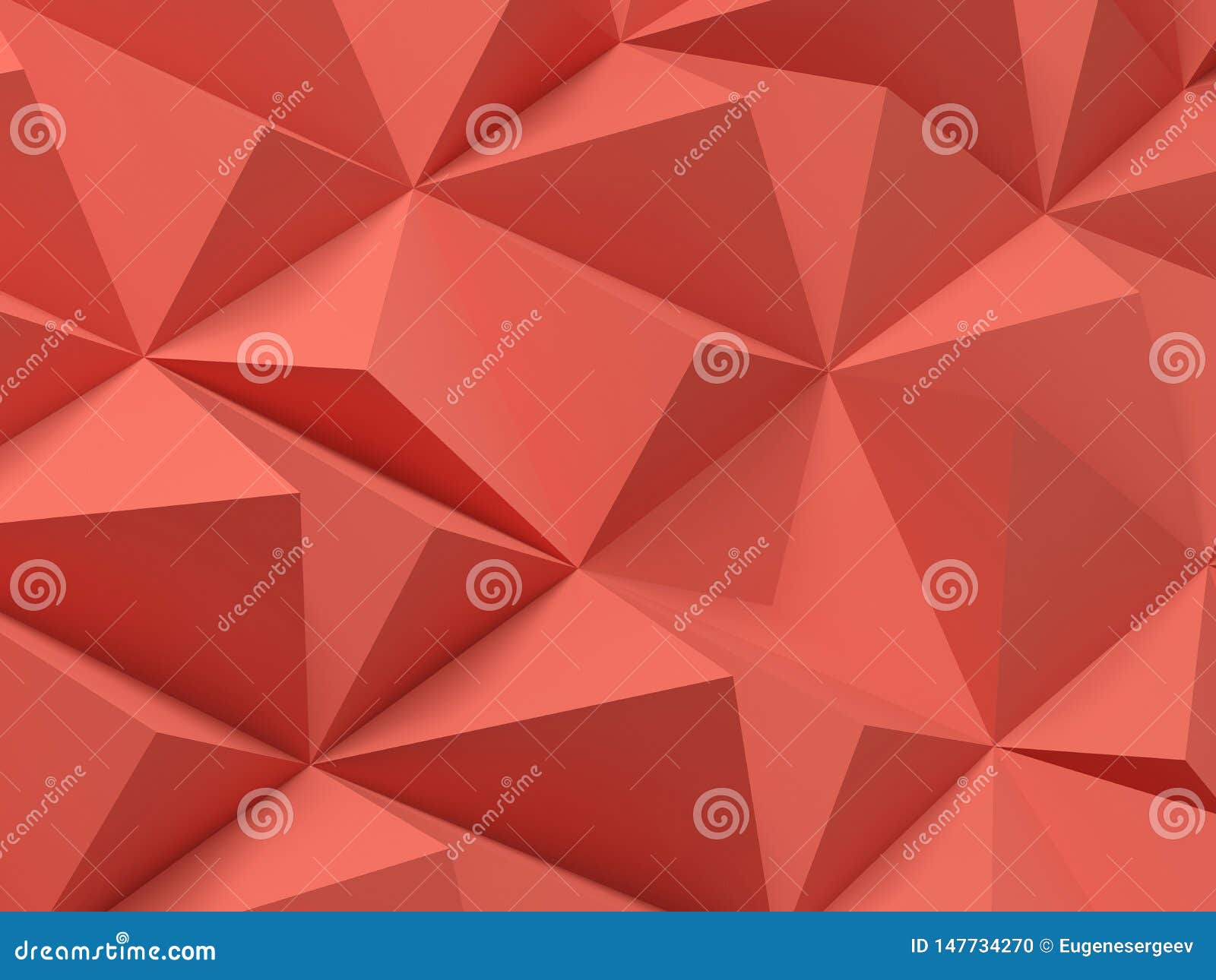 Red Digital Polygonal Pattern. Abstract 3 D Stock Illustration ...