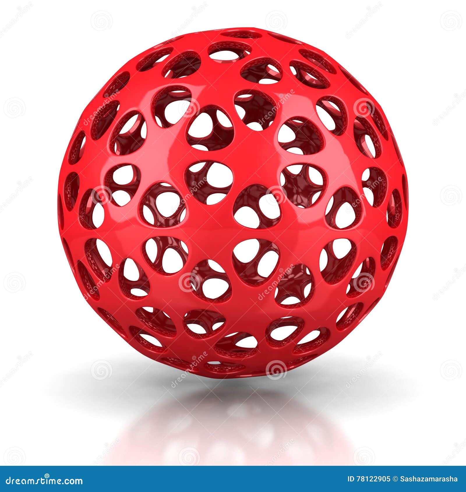 Red Digital Sphere on White Background Stock Illustration ...