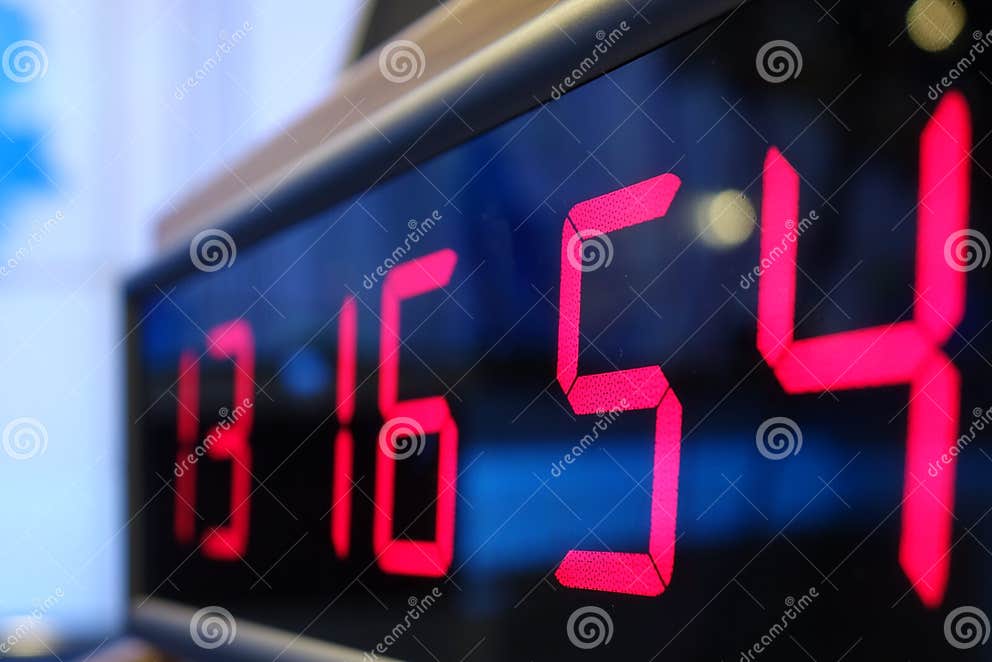 Red Digital Timer, Numbers Counting. Stock Image - Image of black, bomb ...