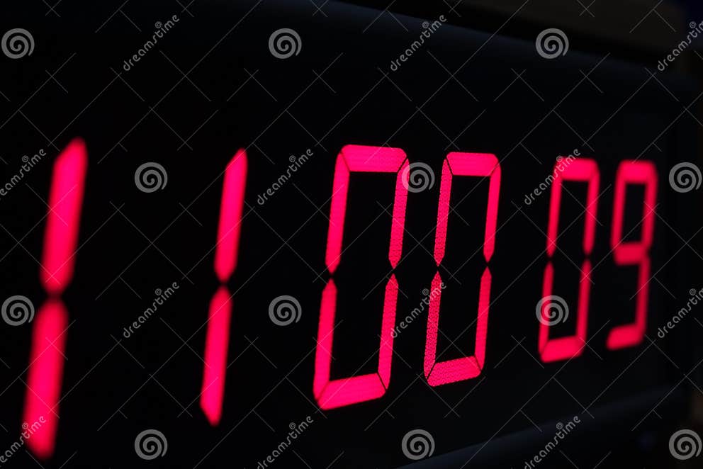 Red Digital Timer, Numbers Counting. Stock Photo - Image of time, night ...