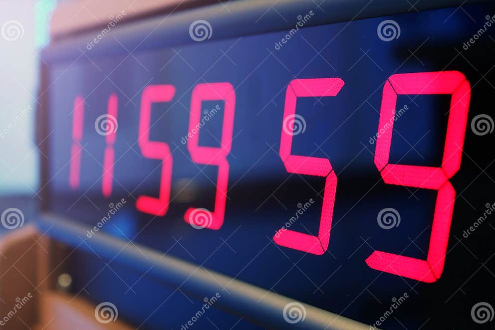 Red Digital Timer, Numbers Counting. Stock Image - Image of countdown ...