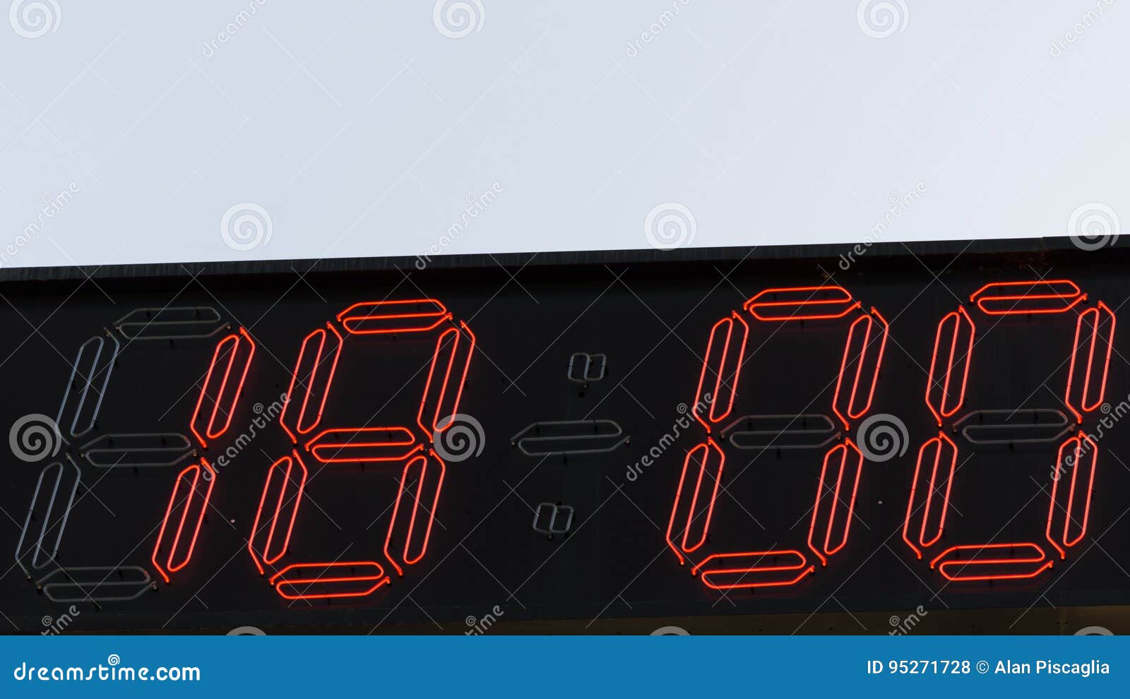 Red digits clock 18.00 stock photo. Image of concepts - 95271728