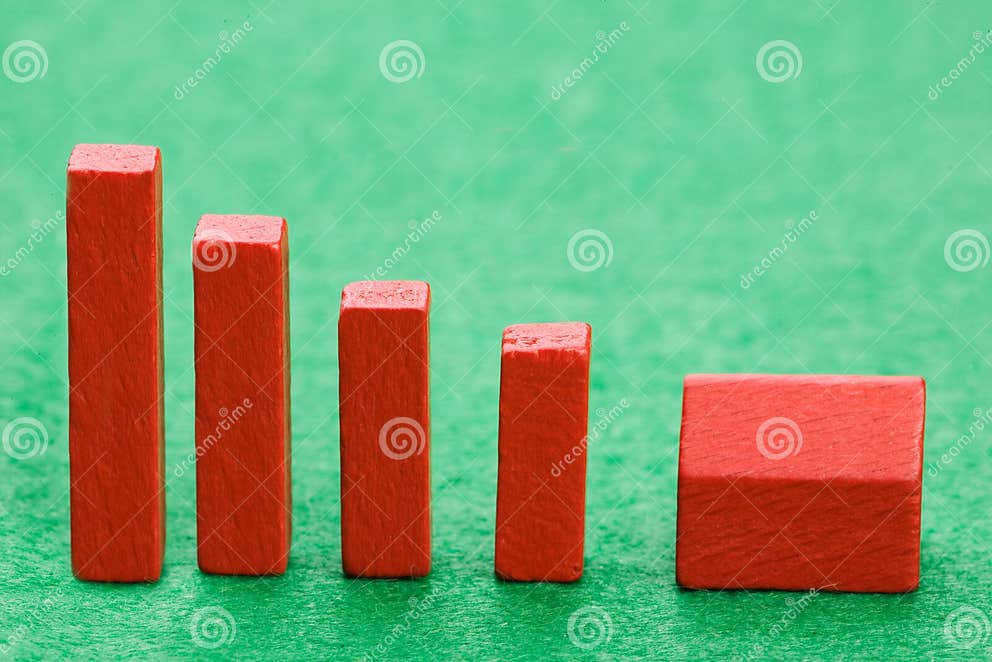 Red Dimensional Bar Graph stock image. Image of drop, crash - 7218637