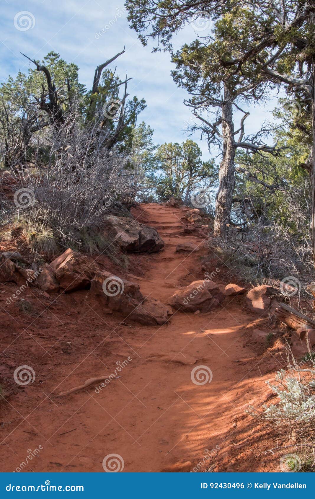 Red Dirt Trail Heading Uphill Stock Photo - Image of scrub, kolob: 92430496