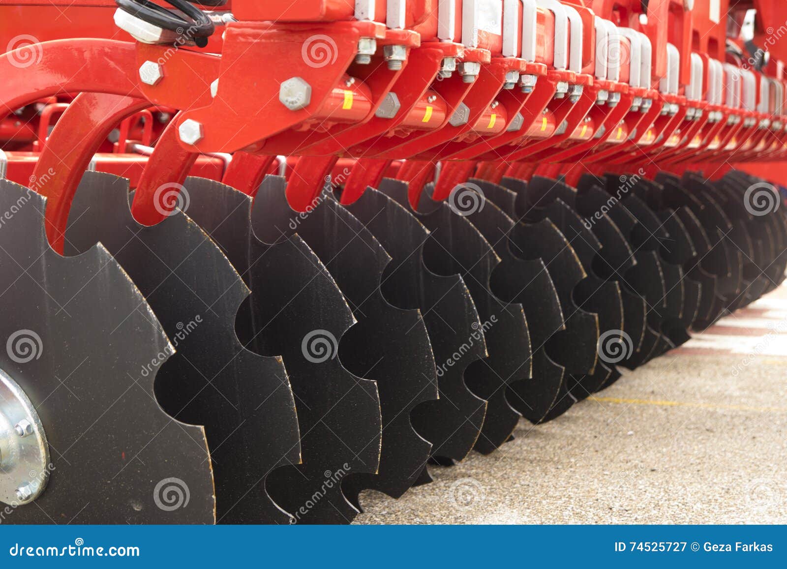 Disc Harrow Trailer For A Farming Tractor. Metal Discs To Break Ground ...