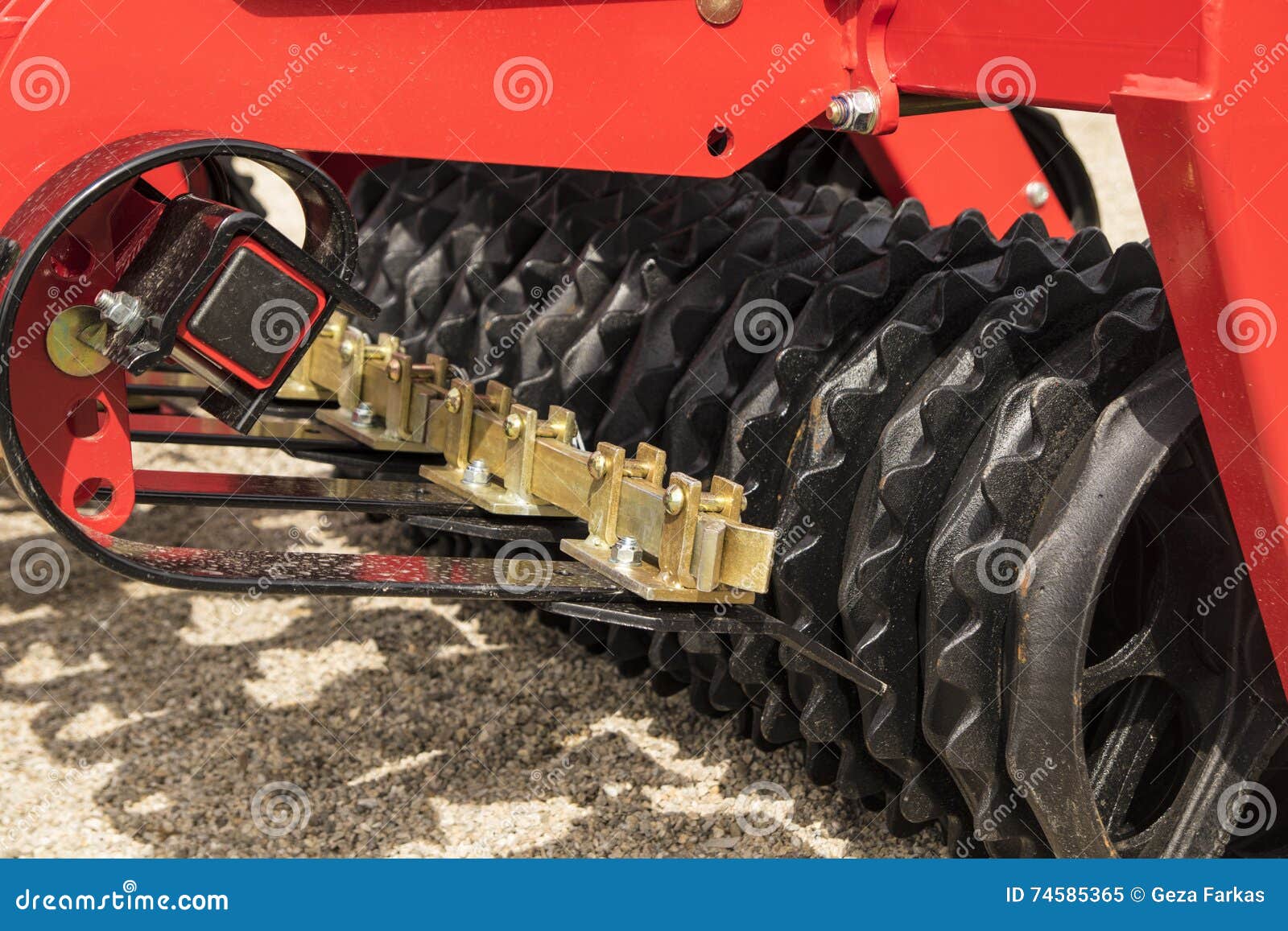 Red Disc Harrow Trailer for a Farming Tractor Stock Image - Image of ...
