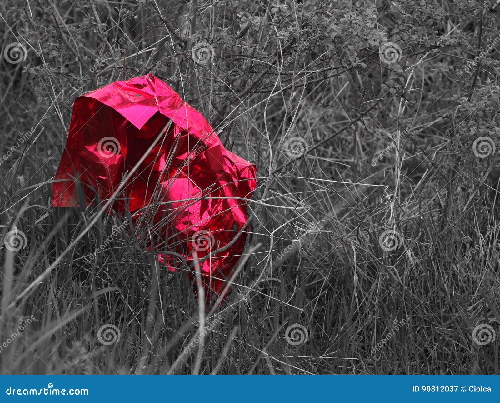 Red Discarded Packaging - Selective Colour Stock Image - Image of ...