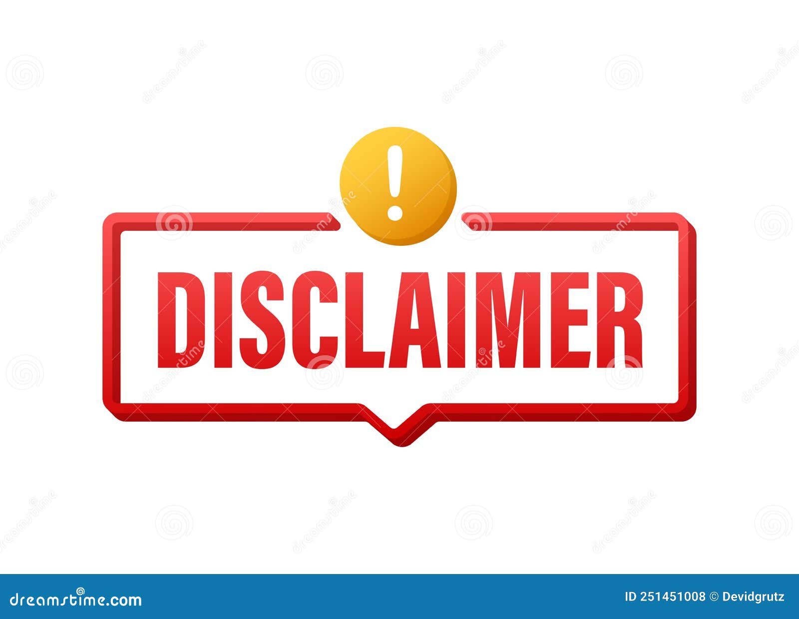 Red Disclaimer Sign, Badge, Icon. Vector Illustration. Stock Vector ...