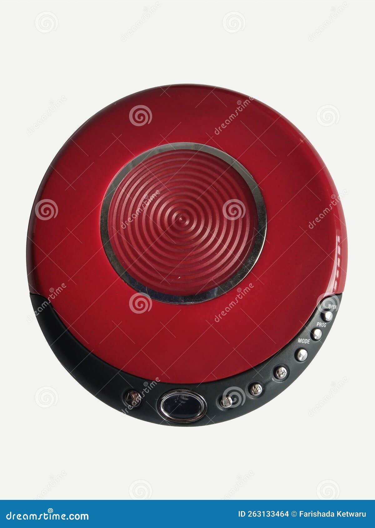 Red Discman Cd Player Isolated On White Background. Electronic Device ...