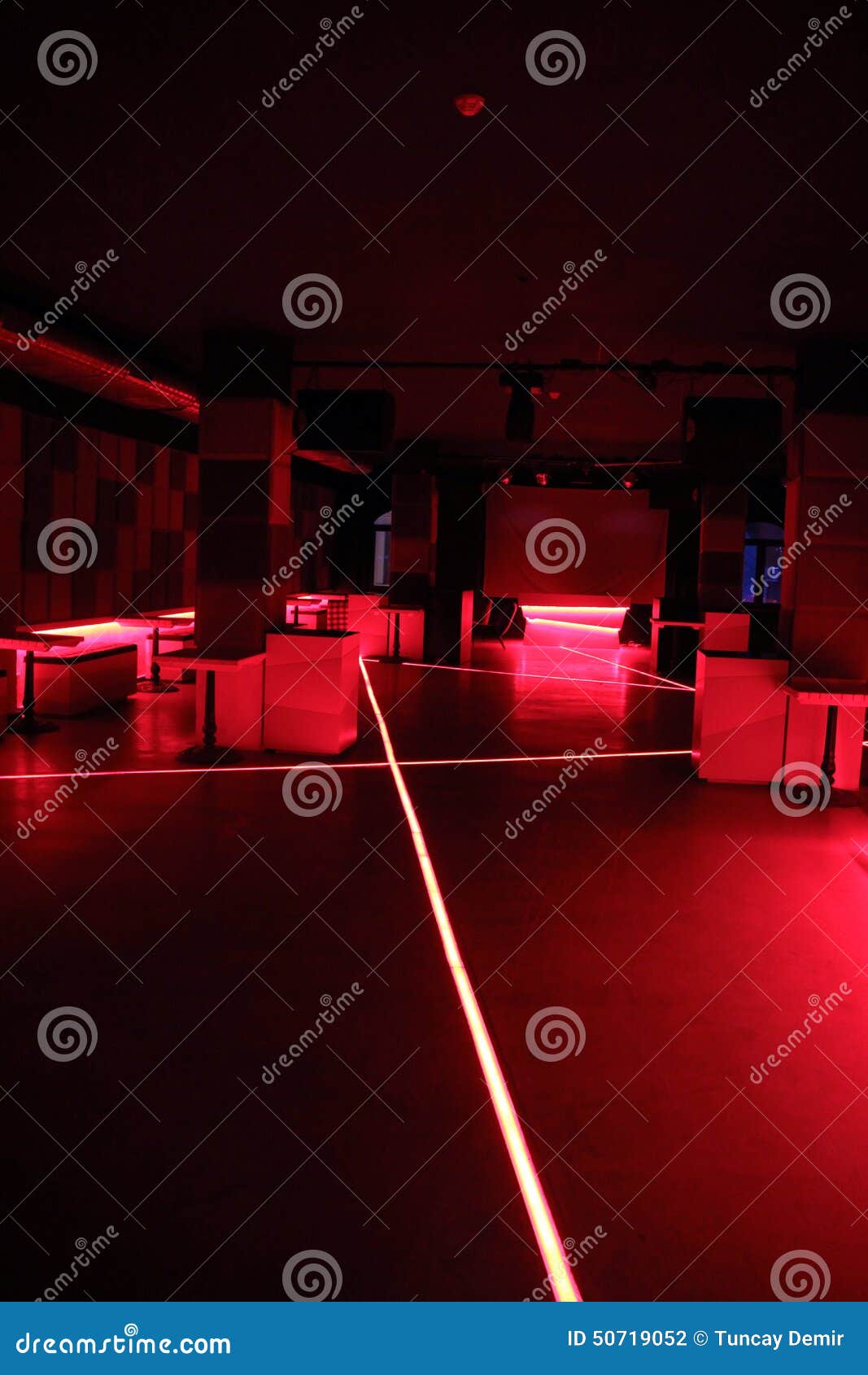 Red Discoteque stock photo. Image of drum, corridor, lights - 50719052