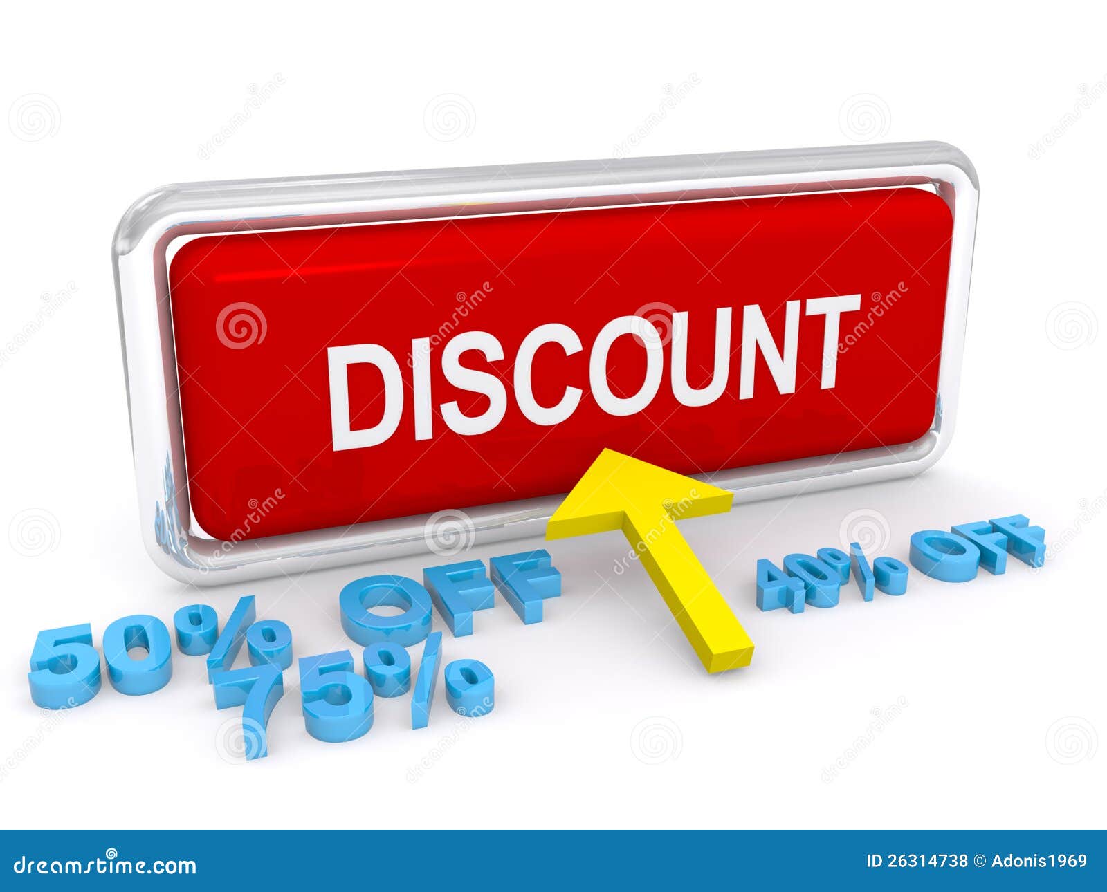 Red discount button stock illustration. Illustration of directional ...